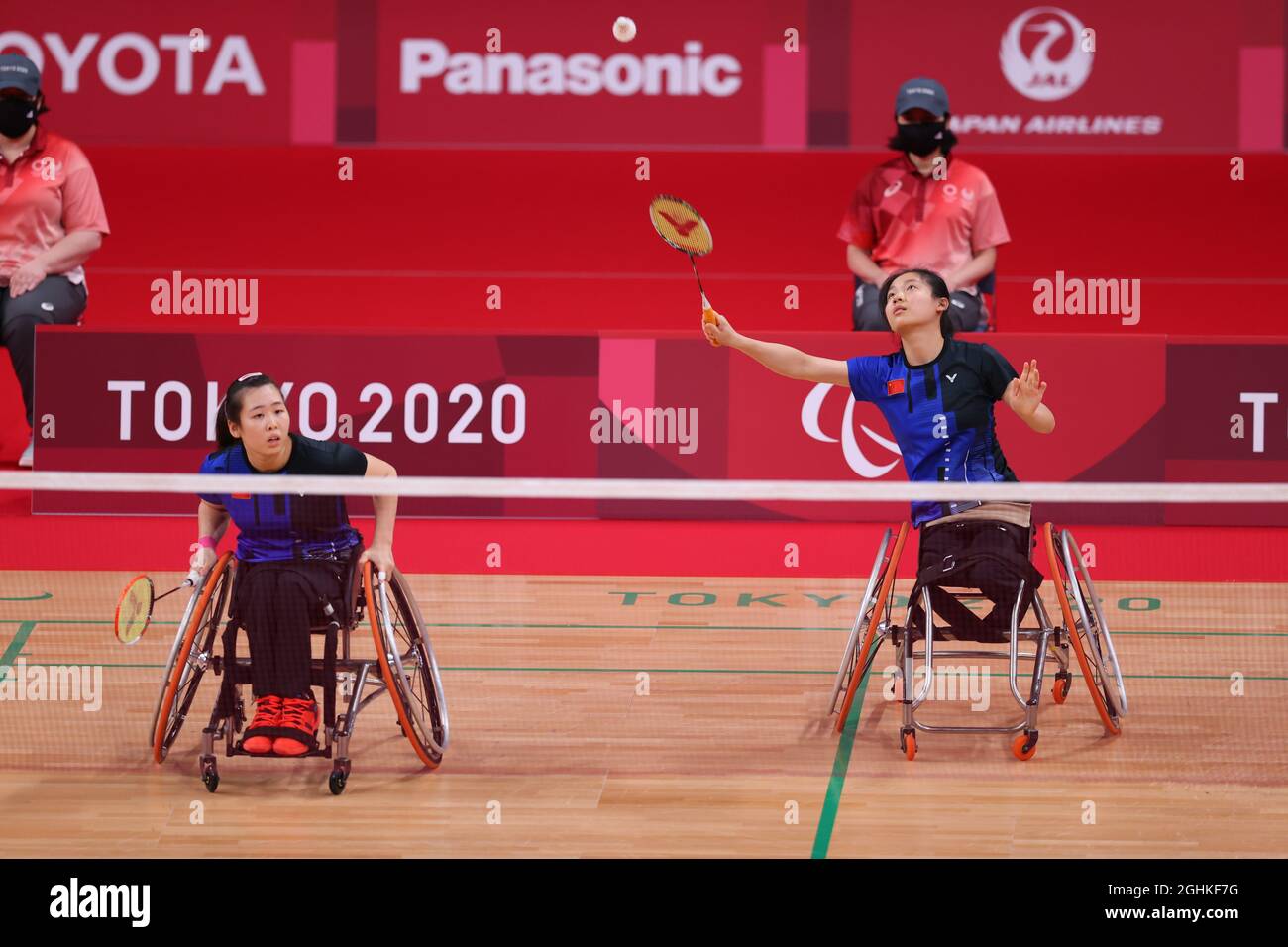 Team China of LIU Yutong and YIN Menglu (CHN) competes in the Badminton ...