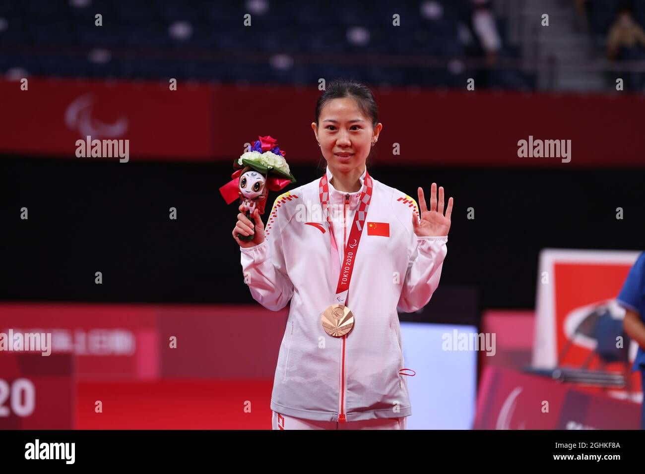 MA Huihui (CHN) Bronze medal celebrates in the Badminton - Women's ...