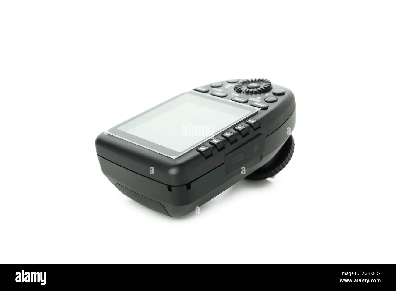 Camera synchronizer isolated on white background, close up Stock Photo ...