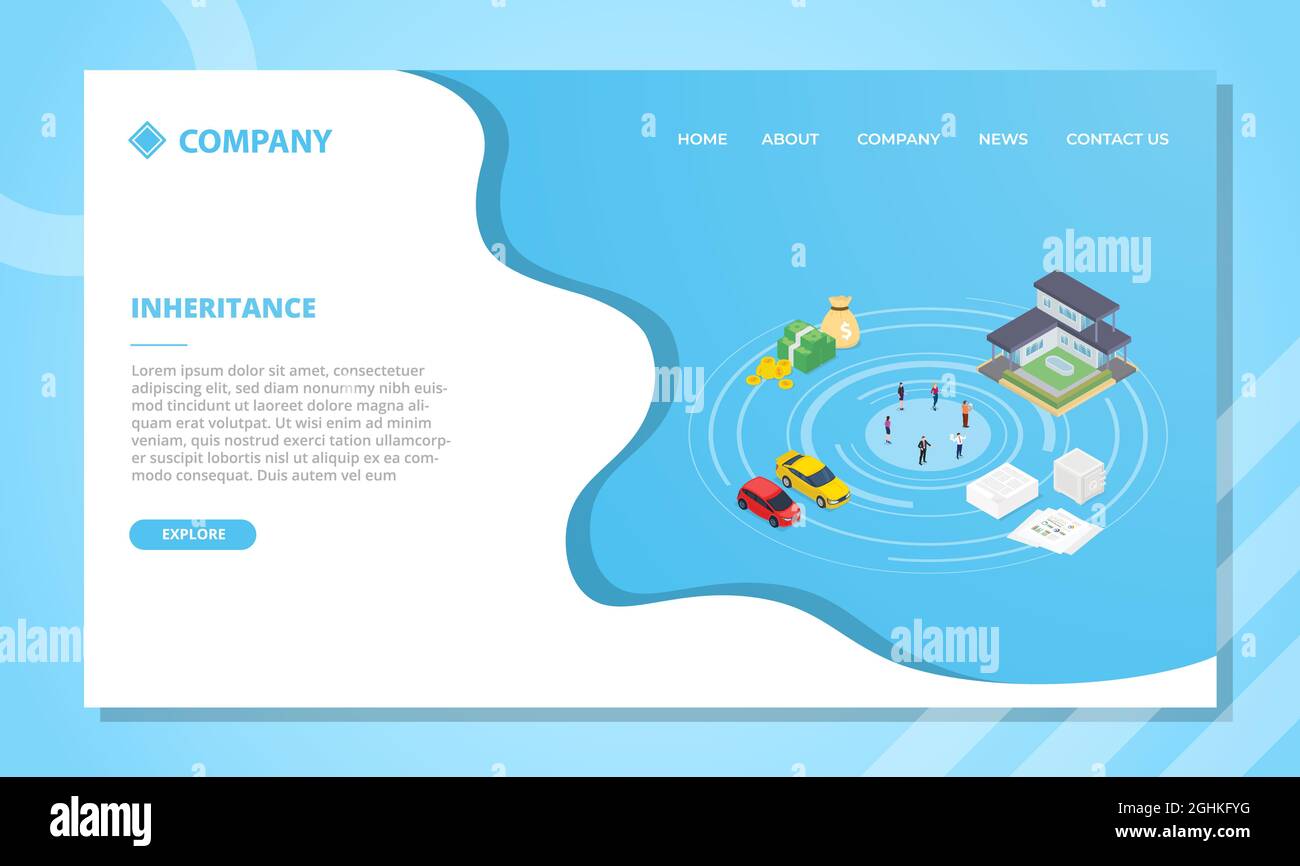 inheritance concept for website template or landing homepage with ...
