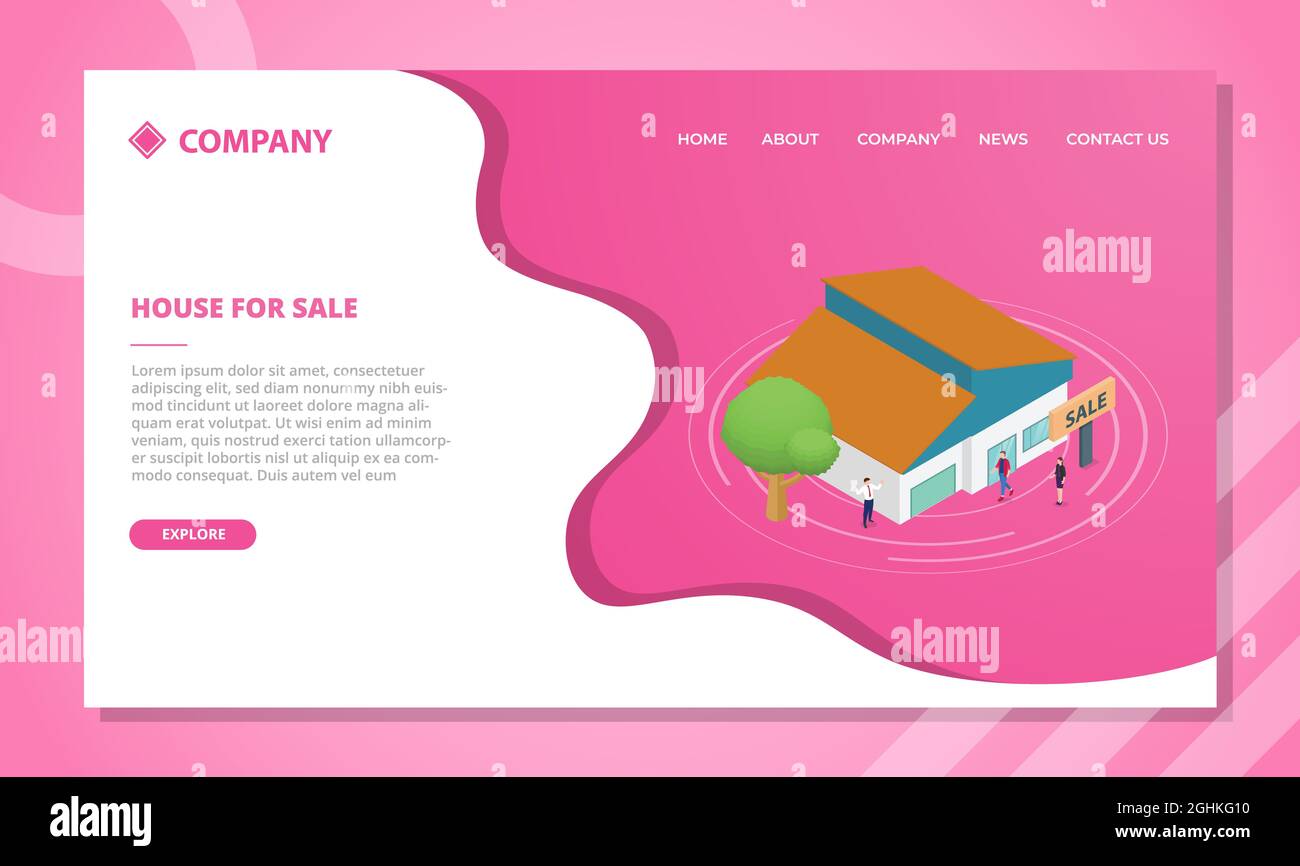 house sale concept for website template or landing homepage with ...