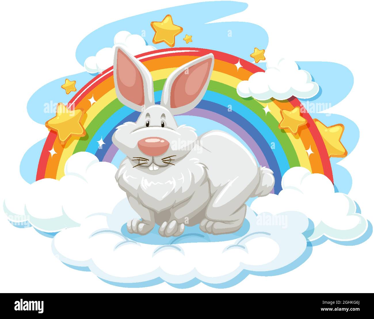 White rabbit on coloured background Cut Out Stock Images & Pictures - Alamy