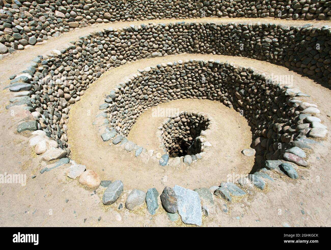 Cantalloc Aqueduct in Nazca or Nazca town, spiral or circle aqueducts ...