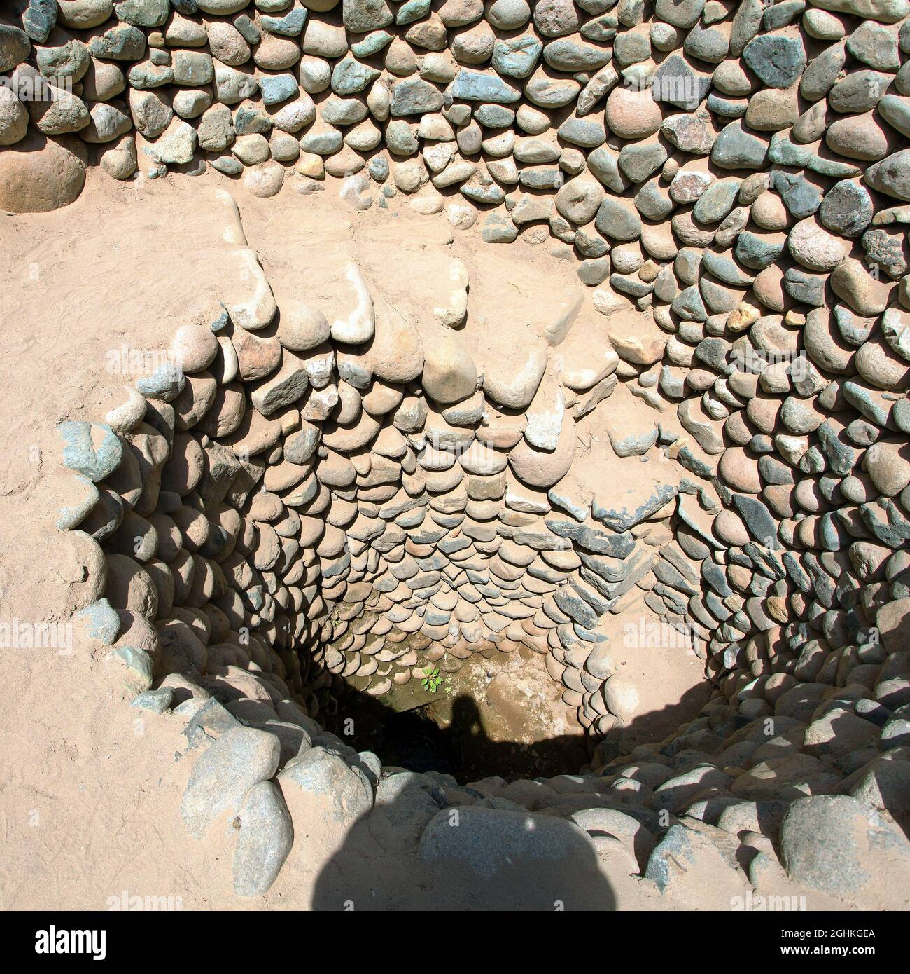 Cantalloc Aqueduct in Nazca or Nazca town, spiral or circle aqueducts ...