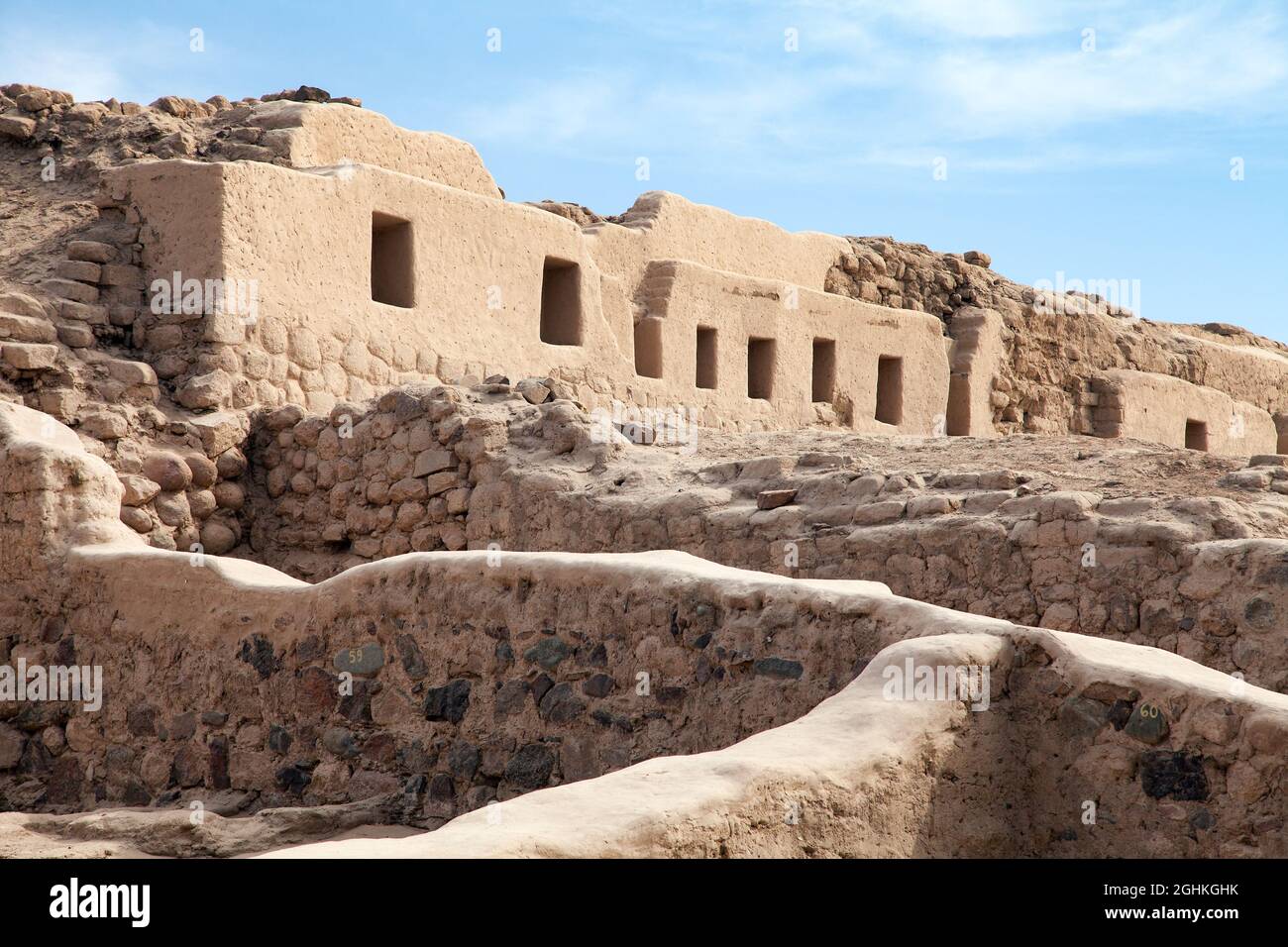 Los Paredones - historic ruins of incan castle in Nazca or Nazca town ...