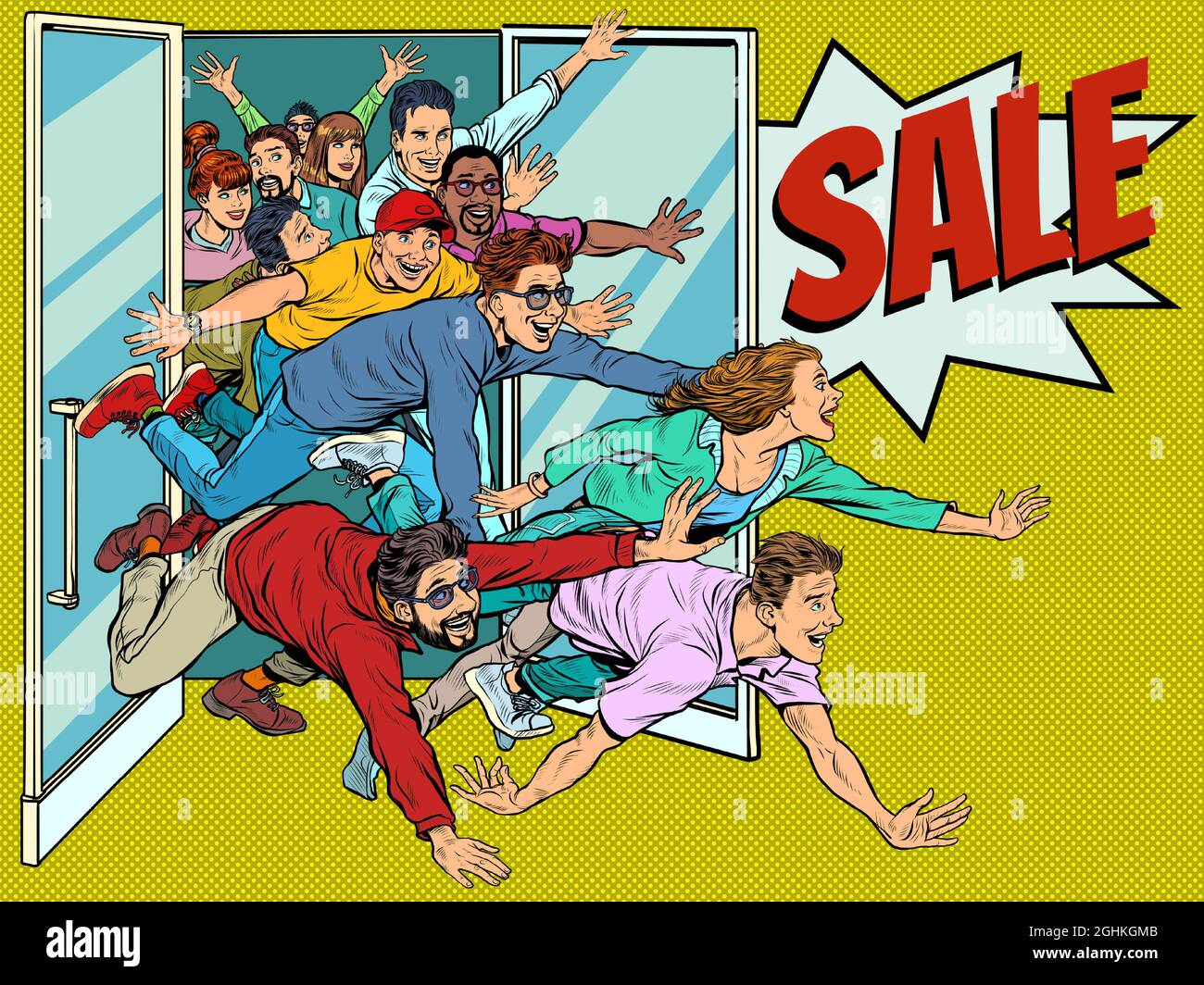 Human stampede Stock Vector Images - Alamy