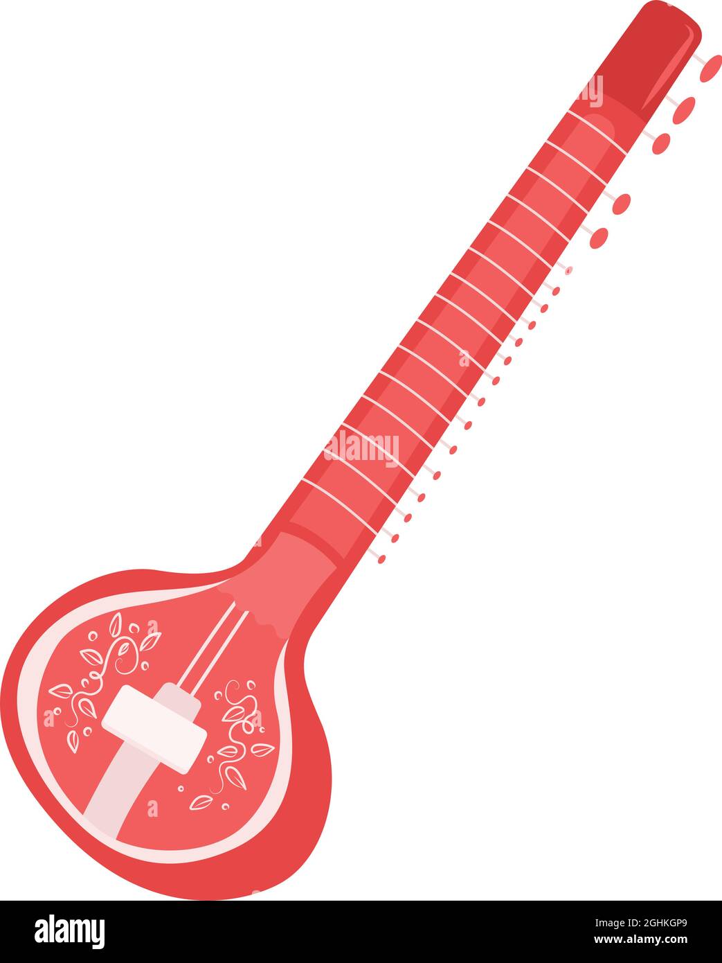 Sitar Instrument Drawing