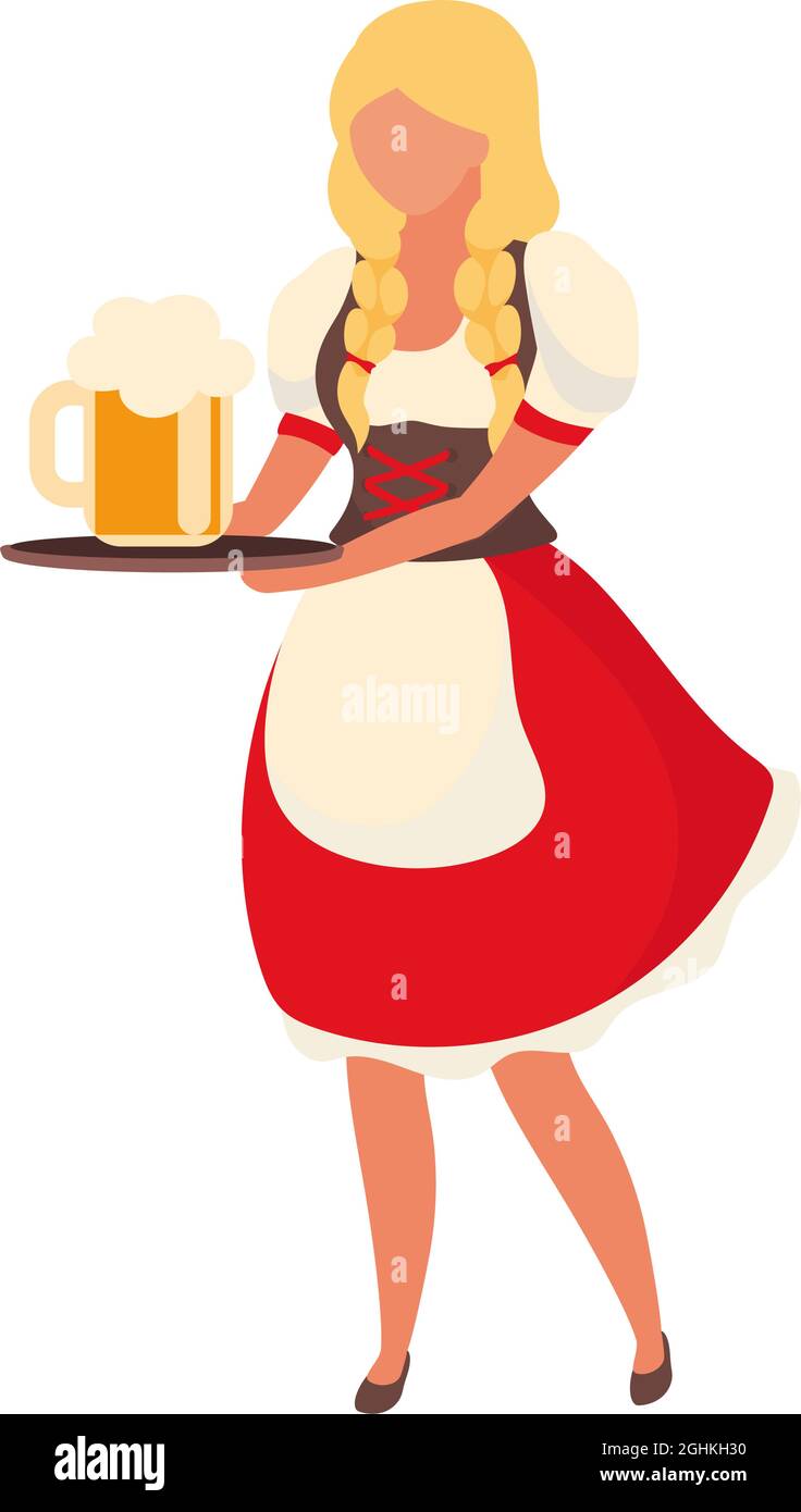 Dirndl beer girl Stock Vector Images - Alamy