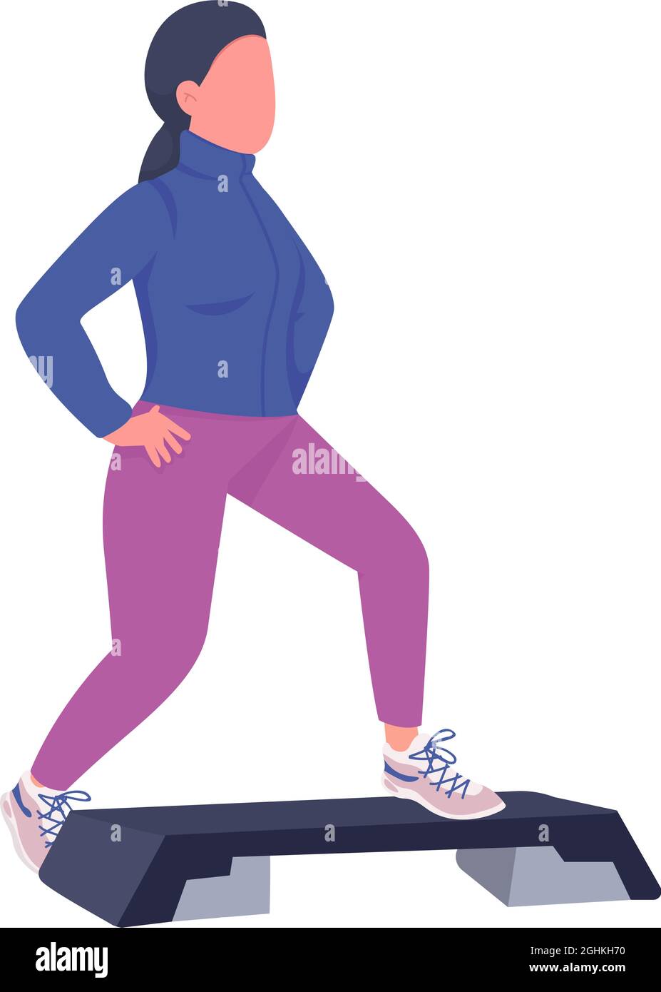 Woman step up exercise fitness Stock Vector Images - Alamy