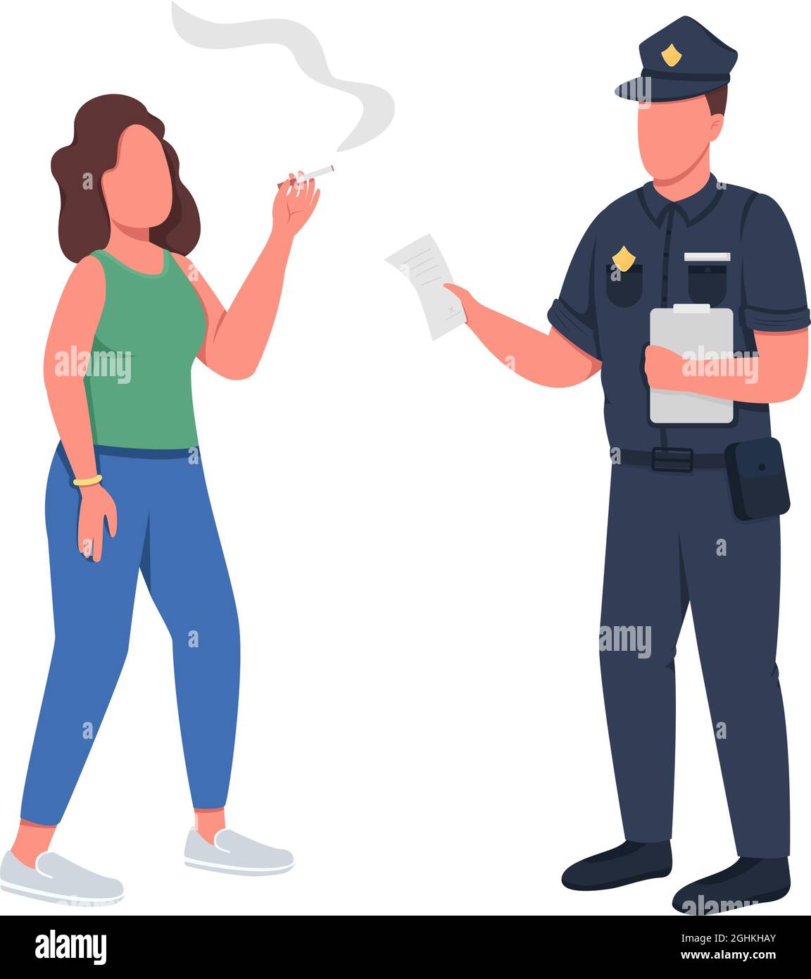 Policeman giving warning Stock Vector Images - Alamy