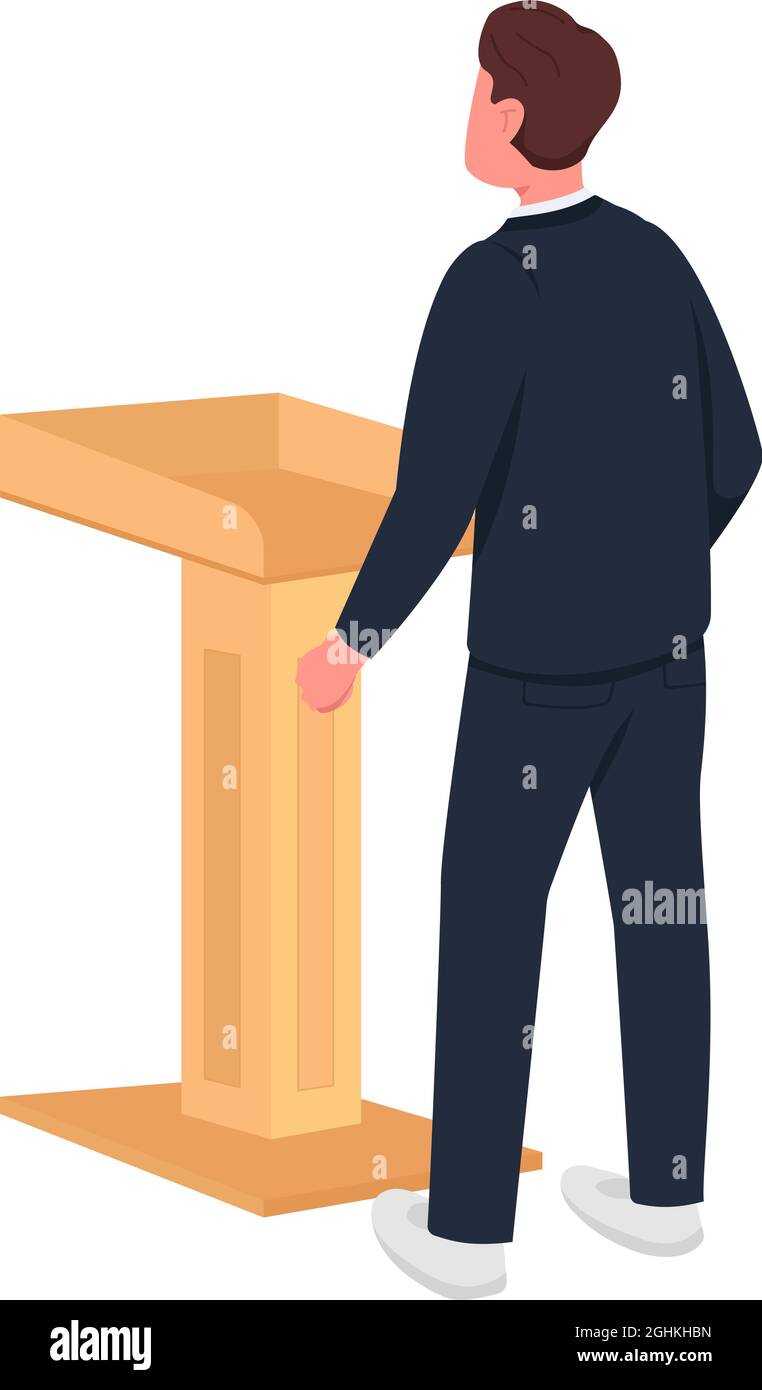 Man behind lectern Stock Vector Images - Alamy