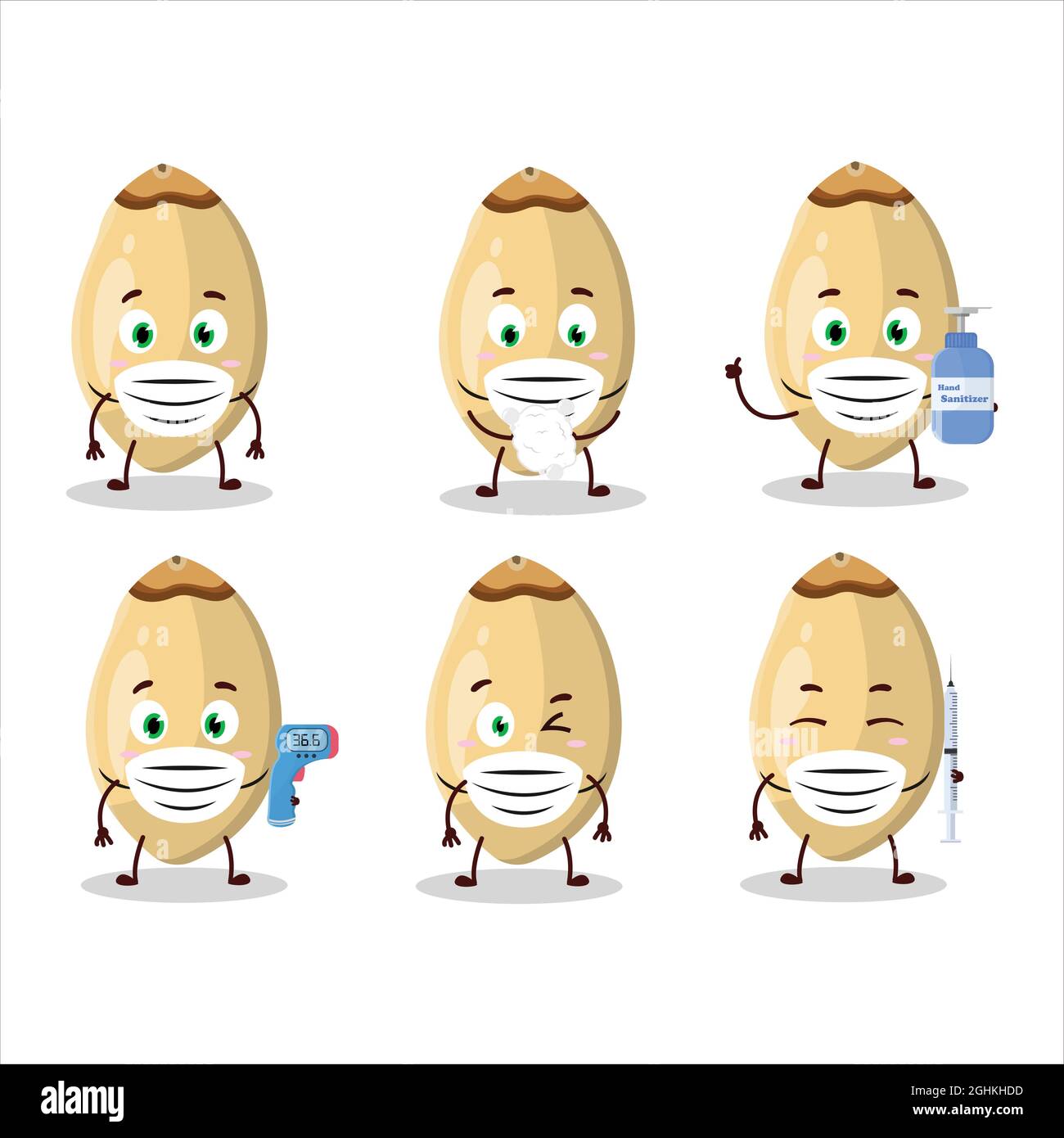 A picture of pine nuts cartoon design style keep staying healthy during ...