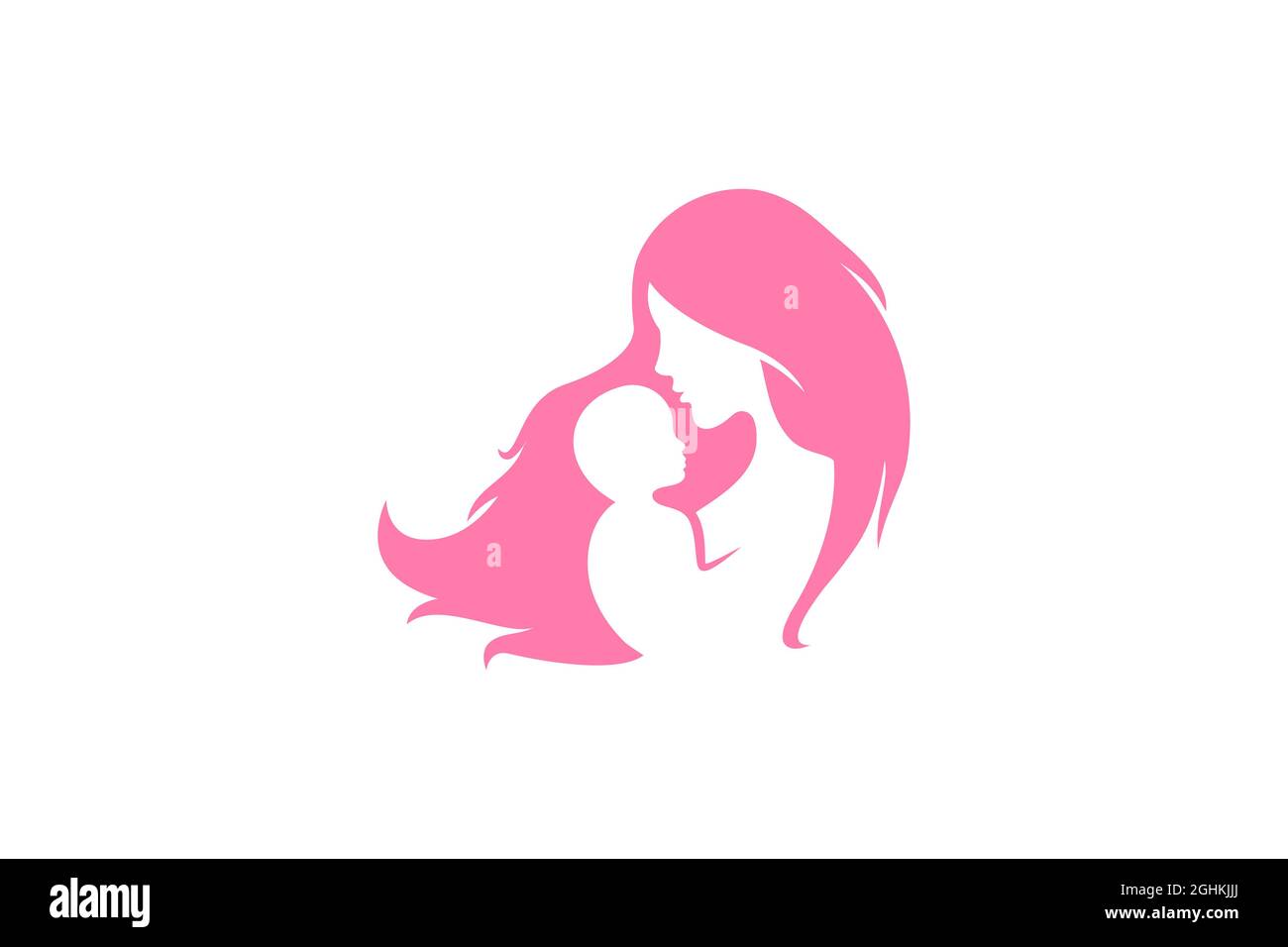 Mother and baby logo vector symbol. Mom hugs her child logo template ...