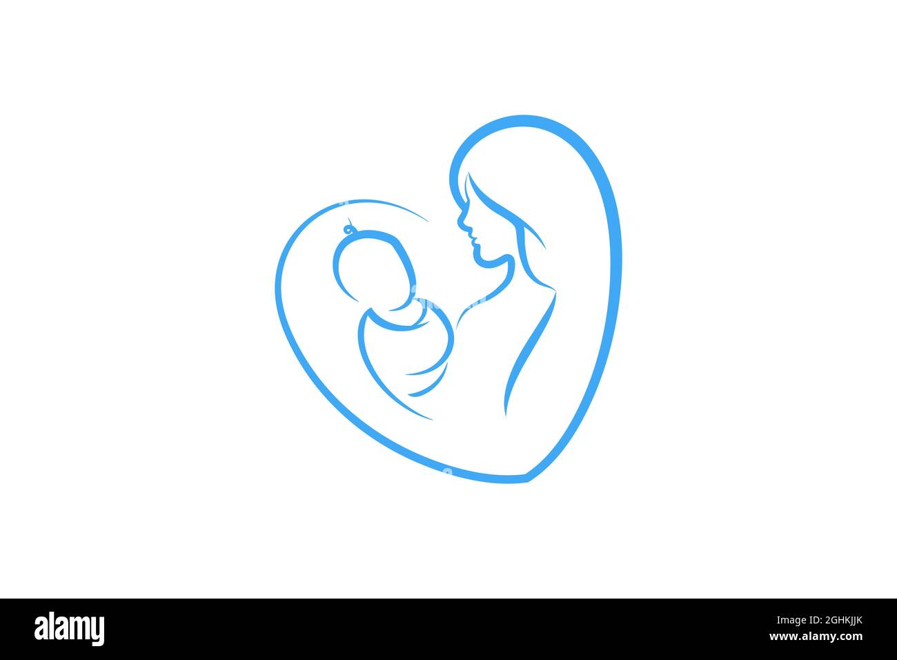 Mother and baby logo vector symbol. Mom hugs her child logo template ...