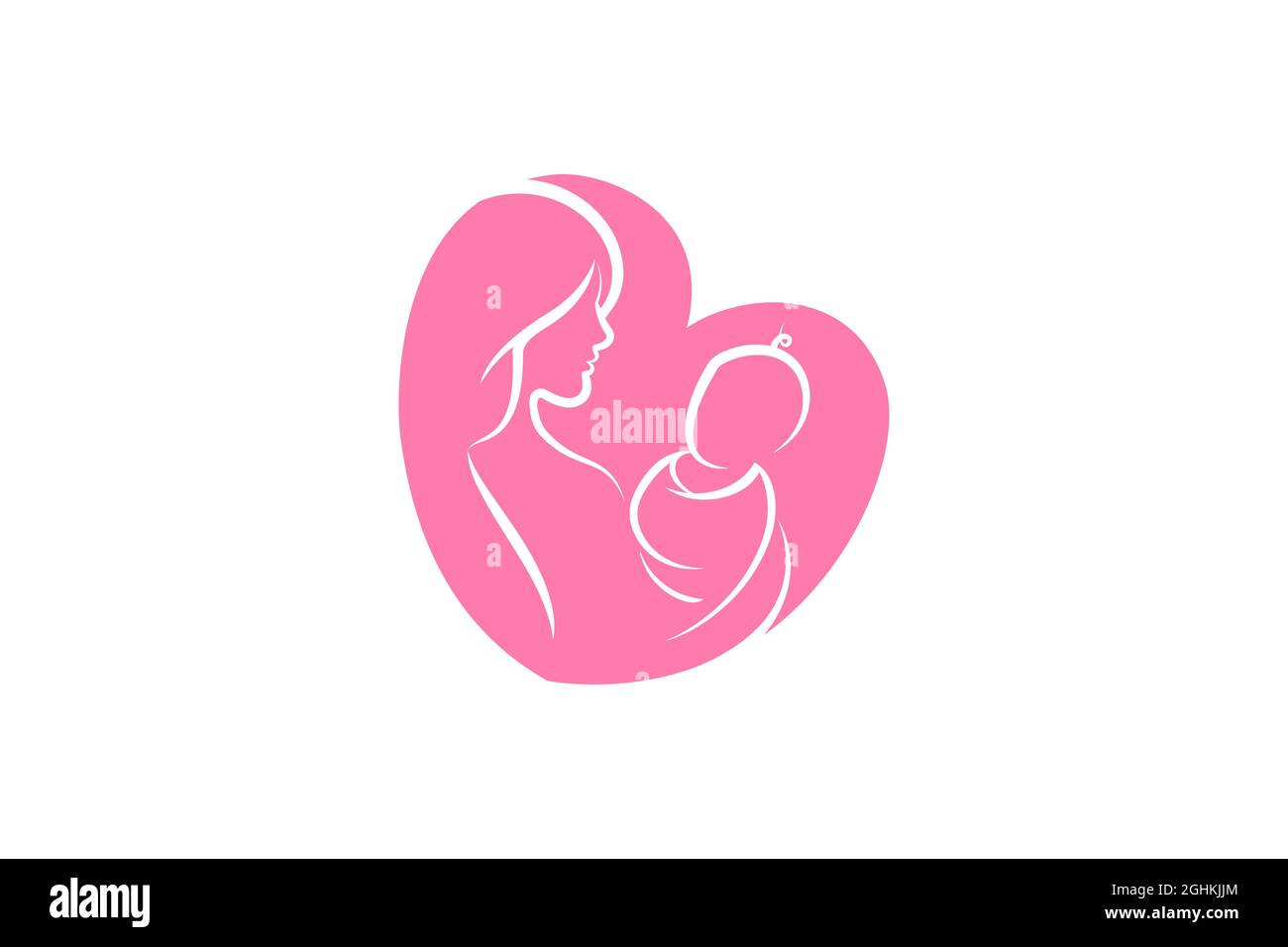 Mother and baby logo vector symbol. Mom hugs her child logo template ...