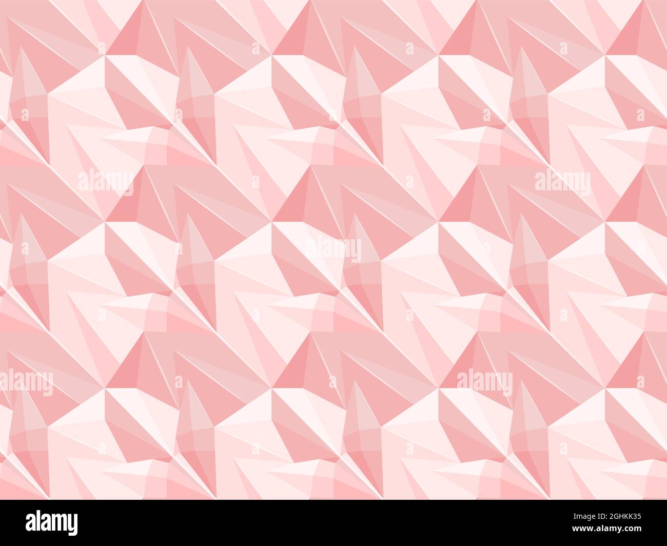 Pink geometric pattern with shadow illusion. Vector seamless floral ...