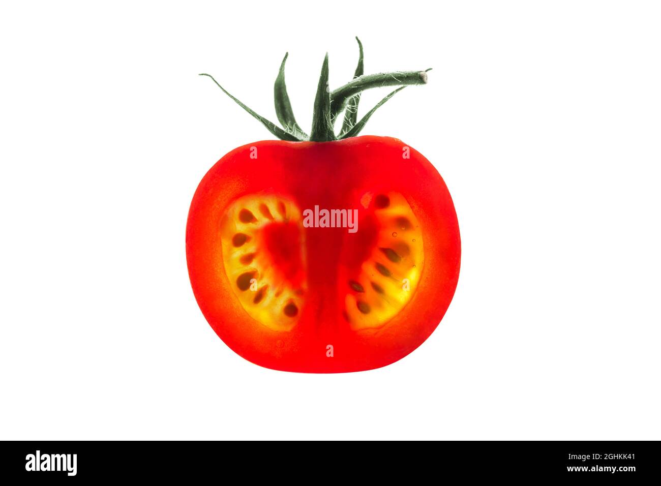 Tomato slice backlit Stock Photo - Alamy