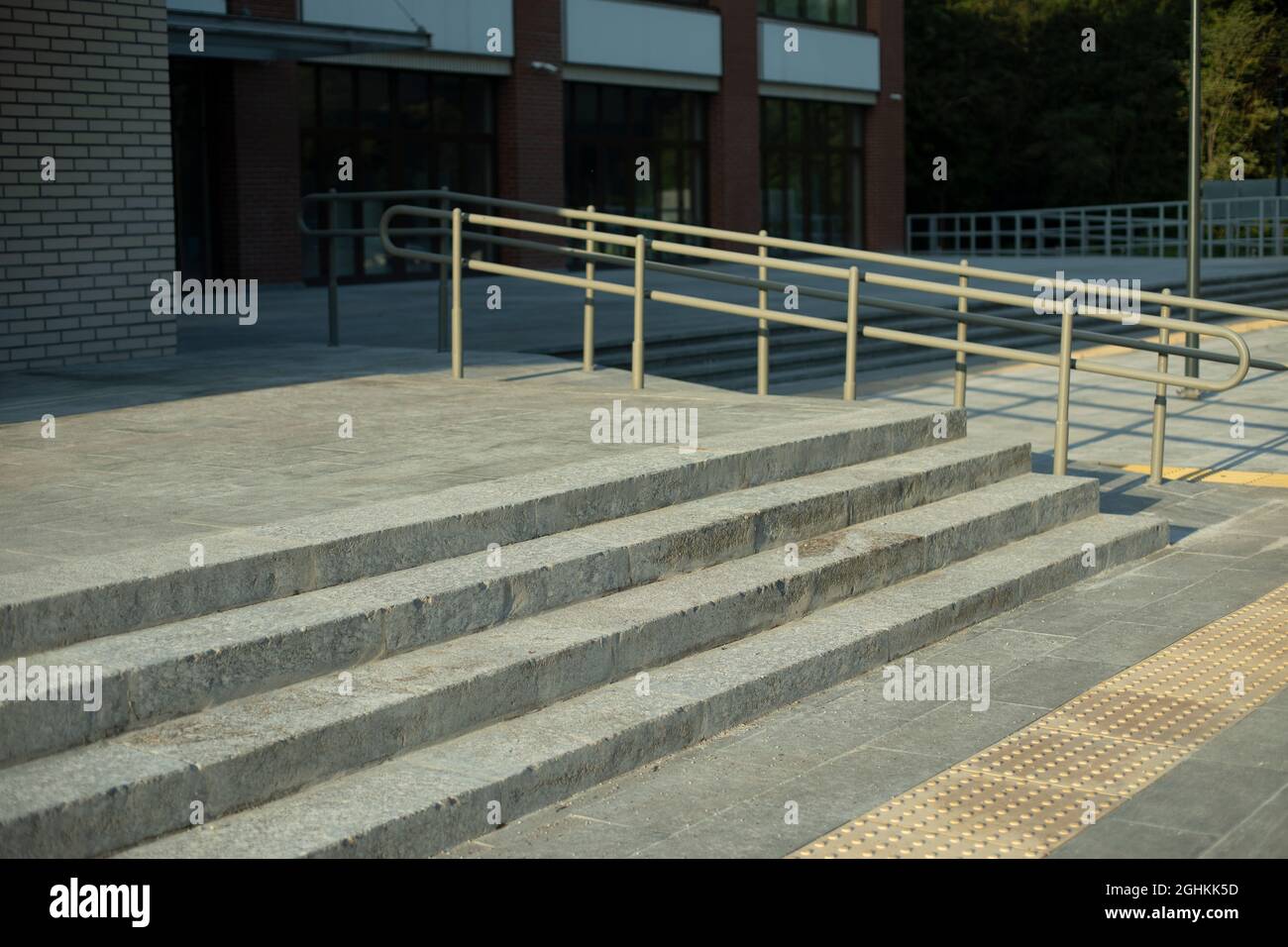 Stairs of four steps in the building. Concrete staircase in the main ...
