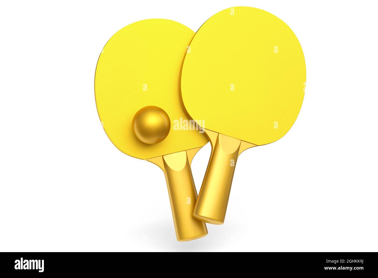 Pair ping pong rackets for table tennis with ball isolated on white ...