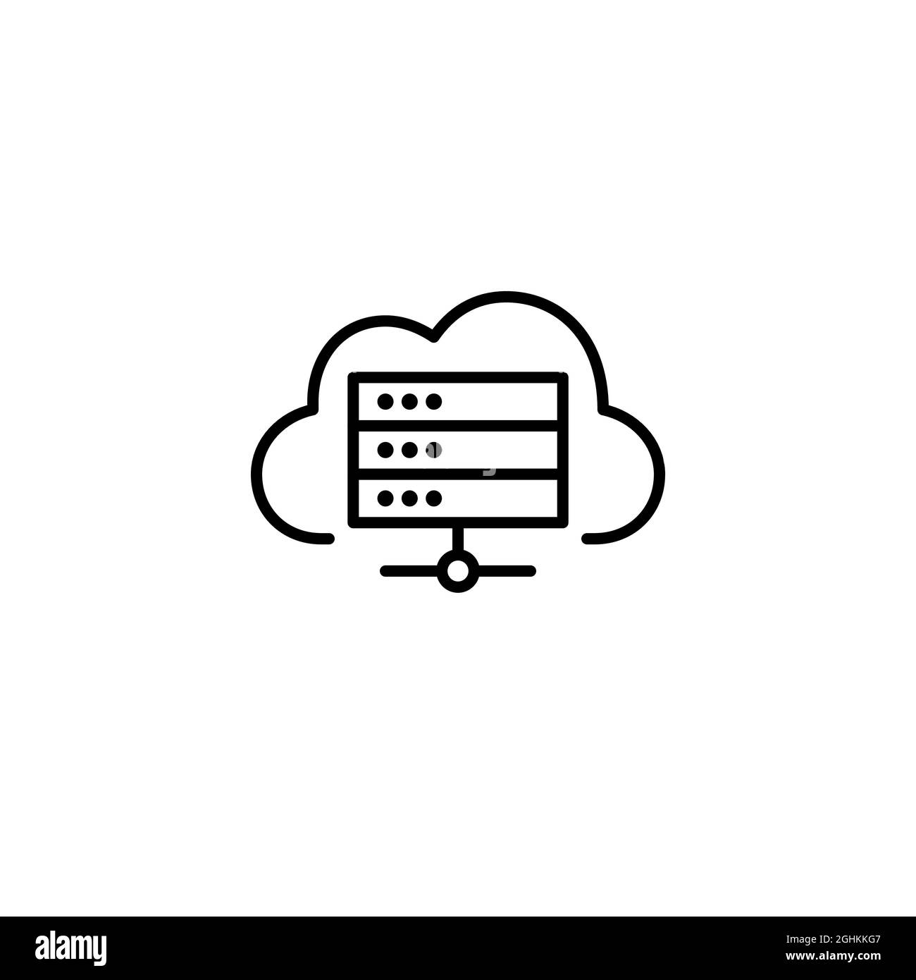 Cloud storage server icon. Internet cloud computing provider. Pixel perfect, editable stroke ...