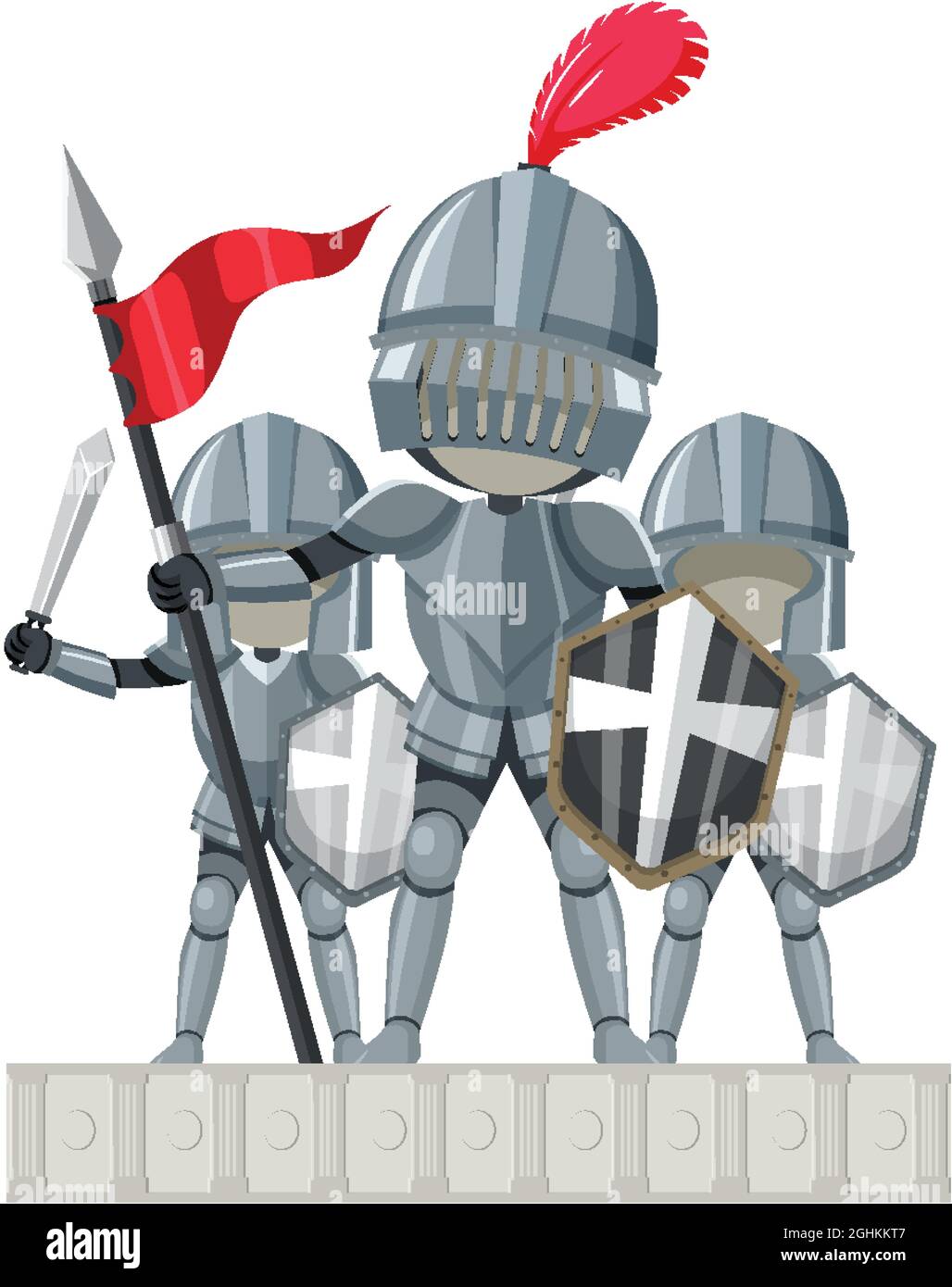 Knight cartoon character on white background illustration Stock Vector ...