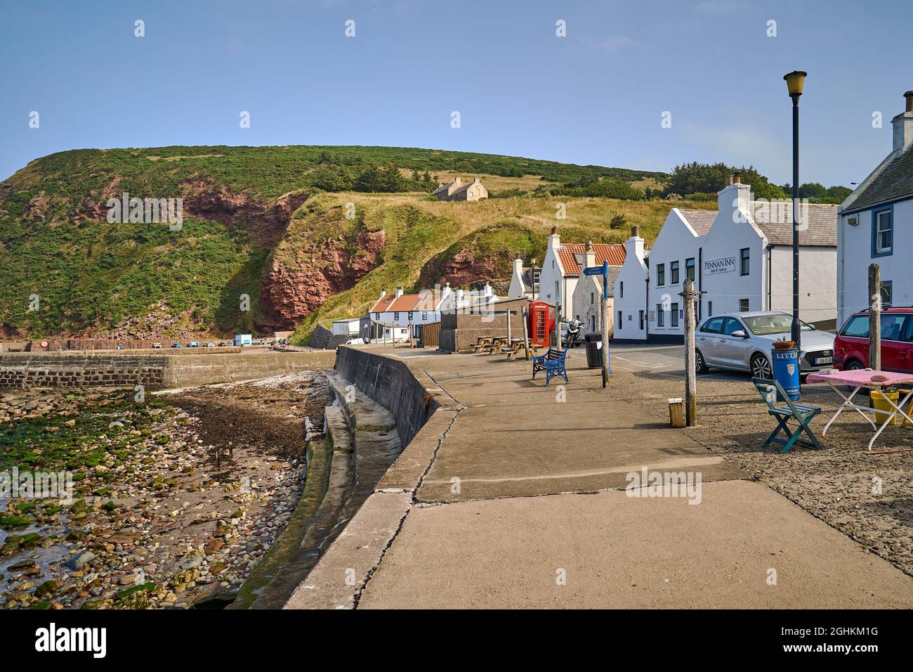 Pennan harbour and village Stock Photo - Alamy