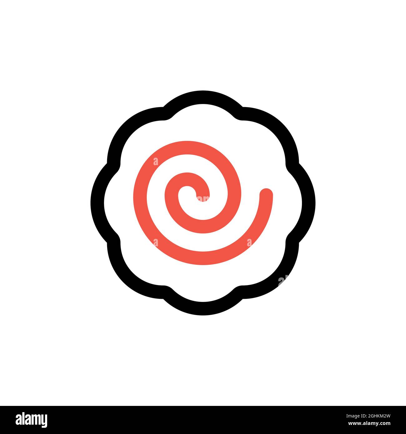 Narutomaki or kamaboko surimi vector outline icon Stock Vector Image ...