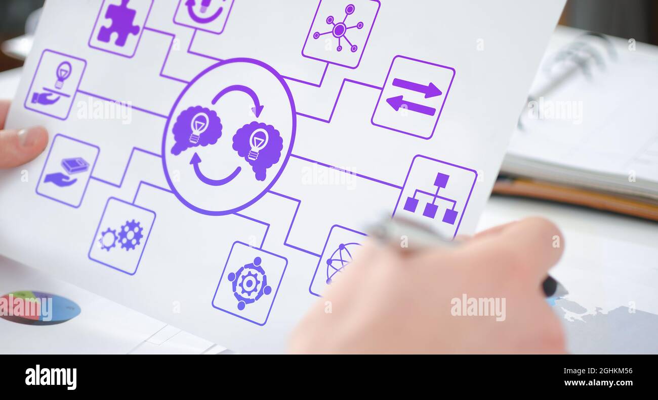 Hands holding a paper showing a knowledge sharing concept Stock Photo ...