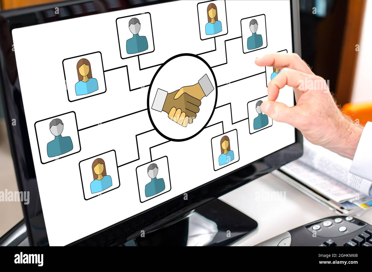 Collaboration concept shown on a computer screen Stock Photo - Alamy