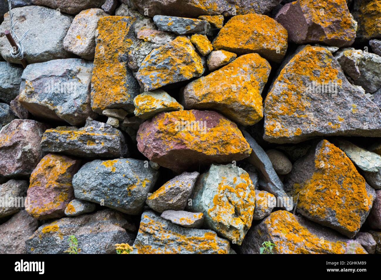 Old stone wall, moss and mold on the stone in Georgia Stock Photo - Alamy
