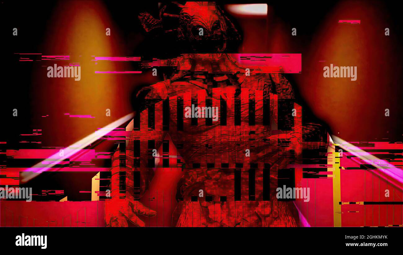 3d illustration - Horror Zombie With scary Effects Stock Photo - Alamy