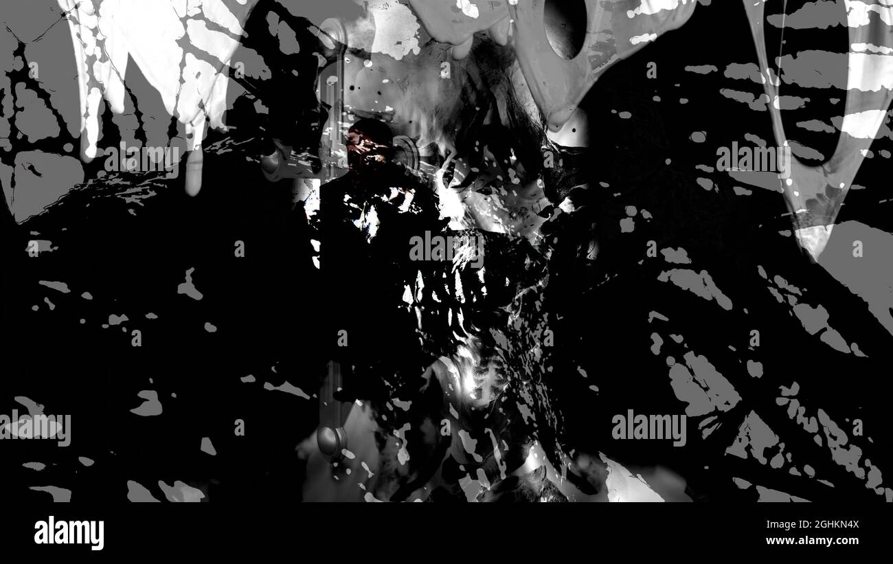 3d illustration - Horror Zombie With scary Effects Stock Photo - Alamy