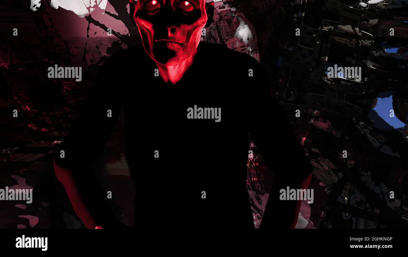 3d illustration - Horror Zombie With scary Effects Stock Photo - Alamy