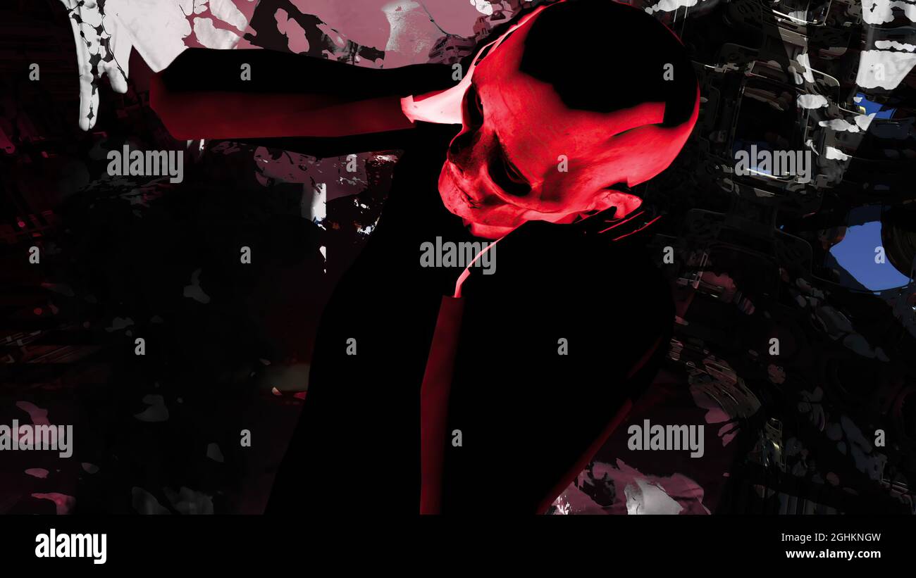 3d illustration - Horror Zombie With scary Effects Stock Photo - Alamy