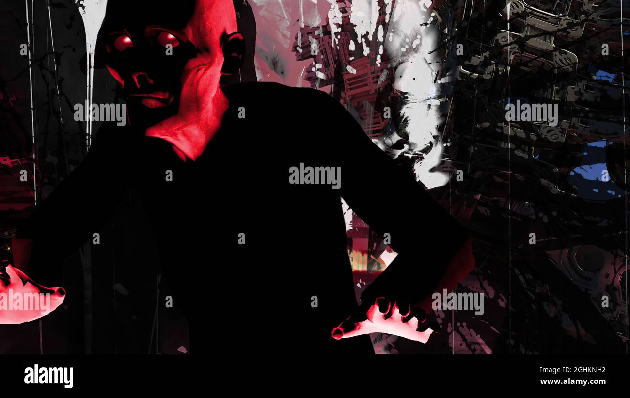3d illustration - Horror Zombie With scary Effects Stock Photo - Alamy