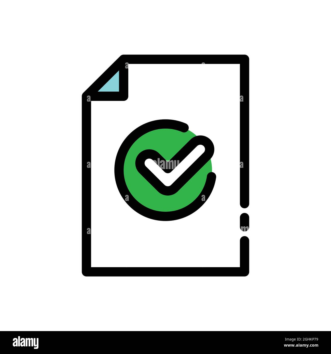 Approved document color line icon. High quality work. Successful check ...