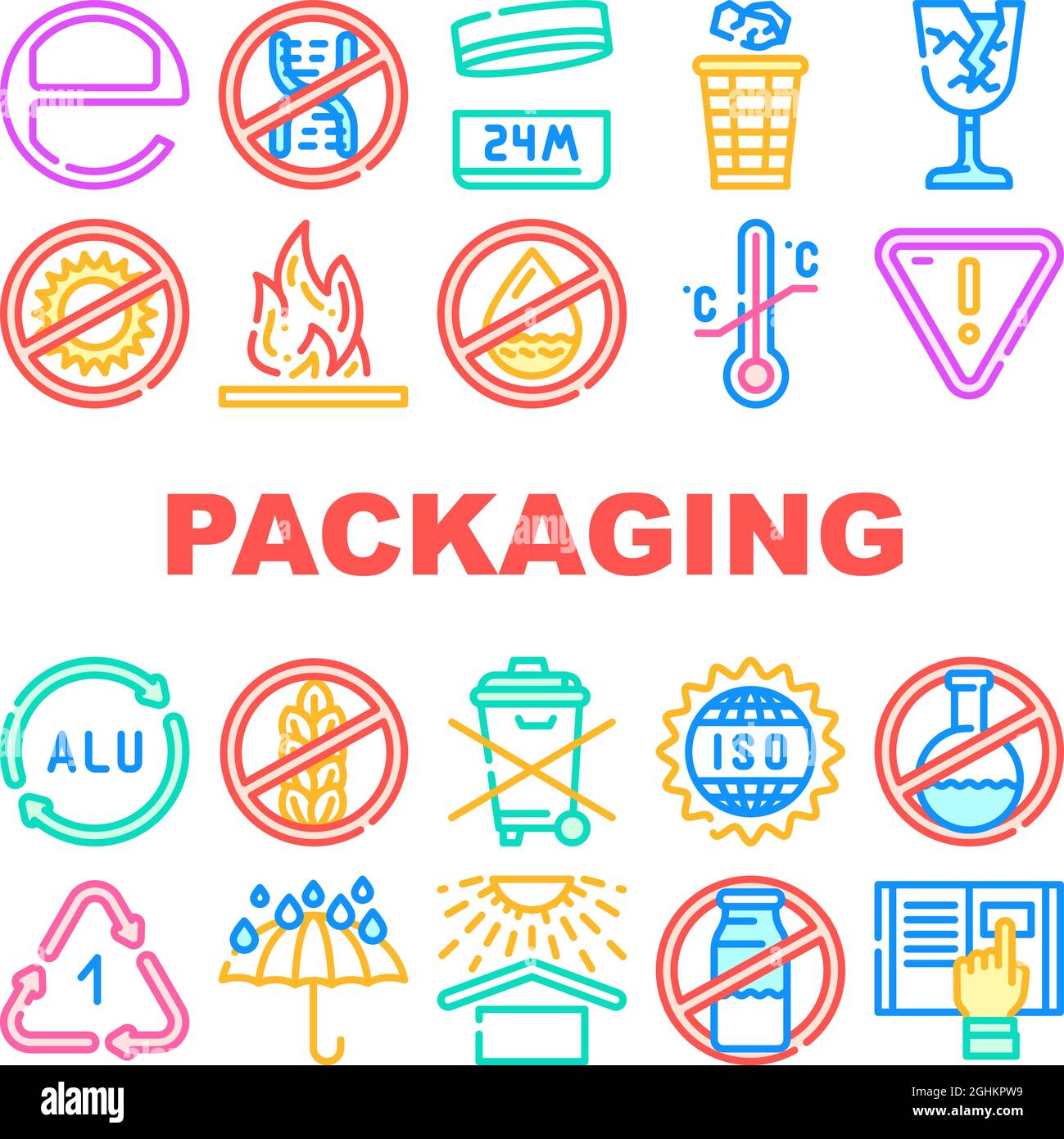 Packaging Industrial Marking Icons Set Vector Stock Vector Image & Art ...