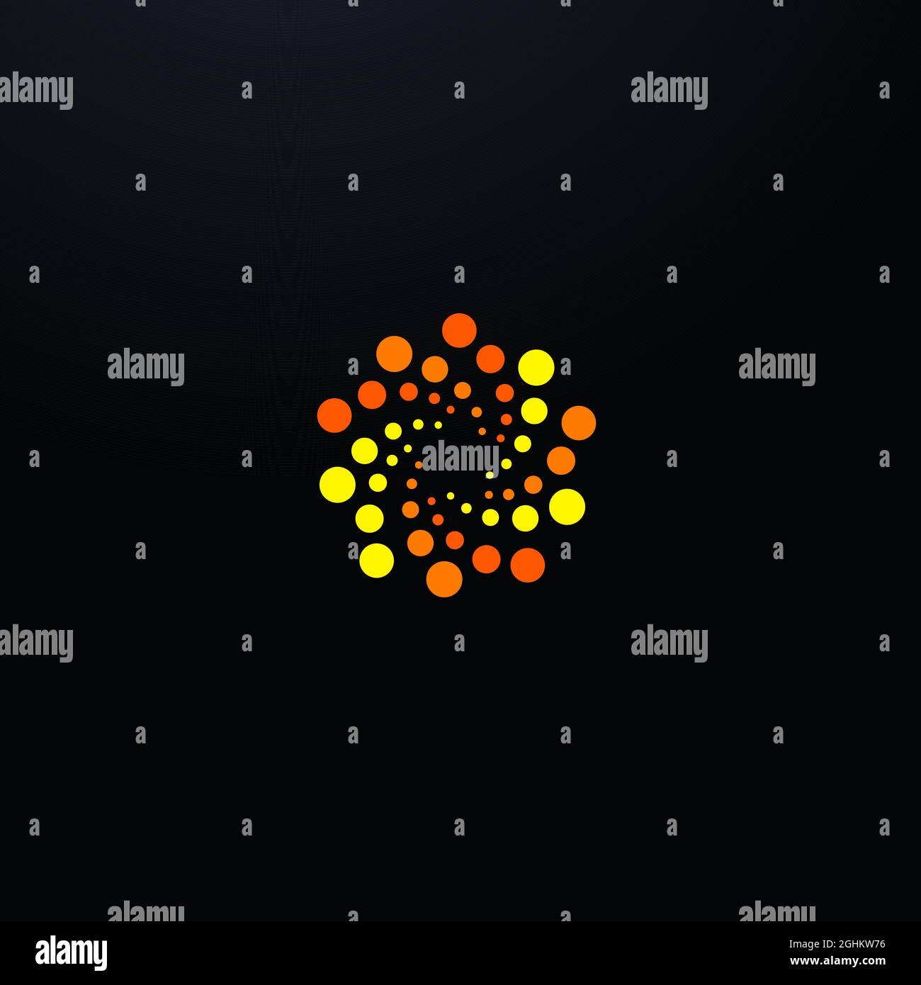 Orange Bubbles, vortex dots symbol, modern round logo template for ...