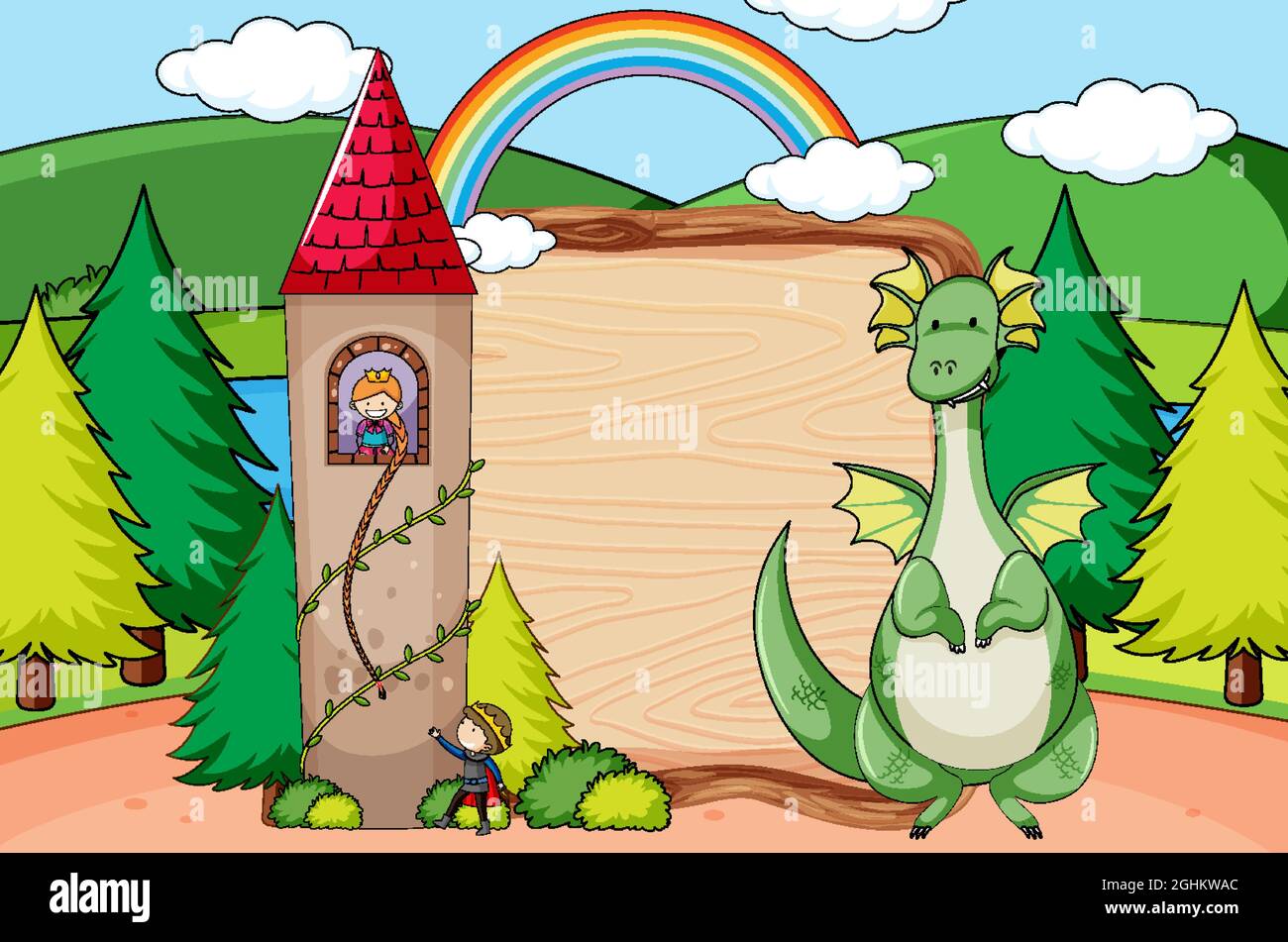 Fairy tale banner template illustration Stock Vector Image & Art - Alamy