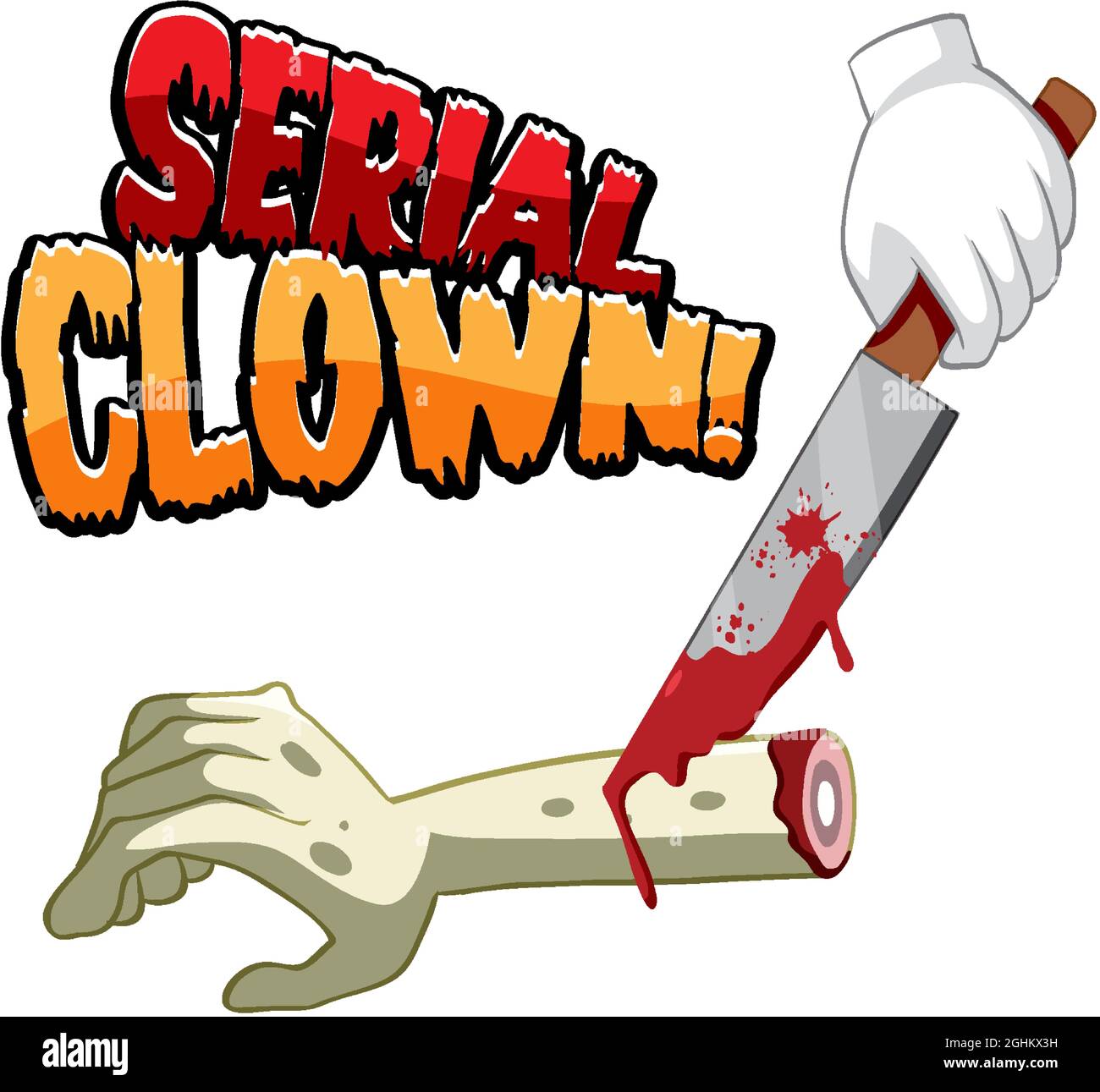Serial clown text design for Halloween festival illustration Stock ...
