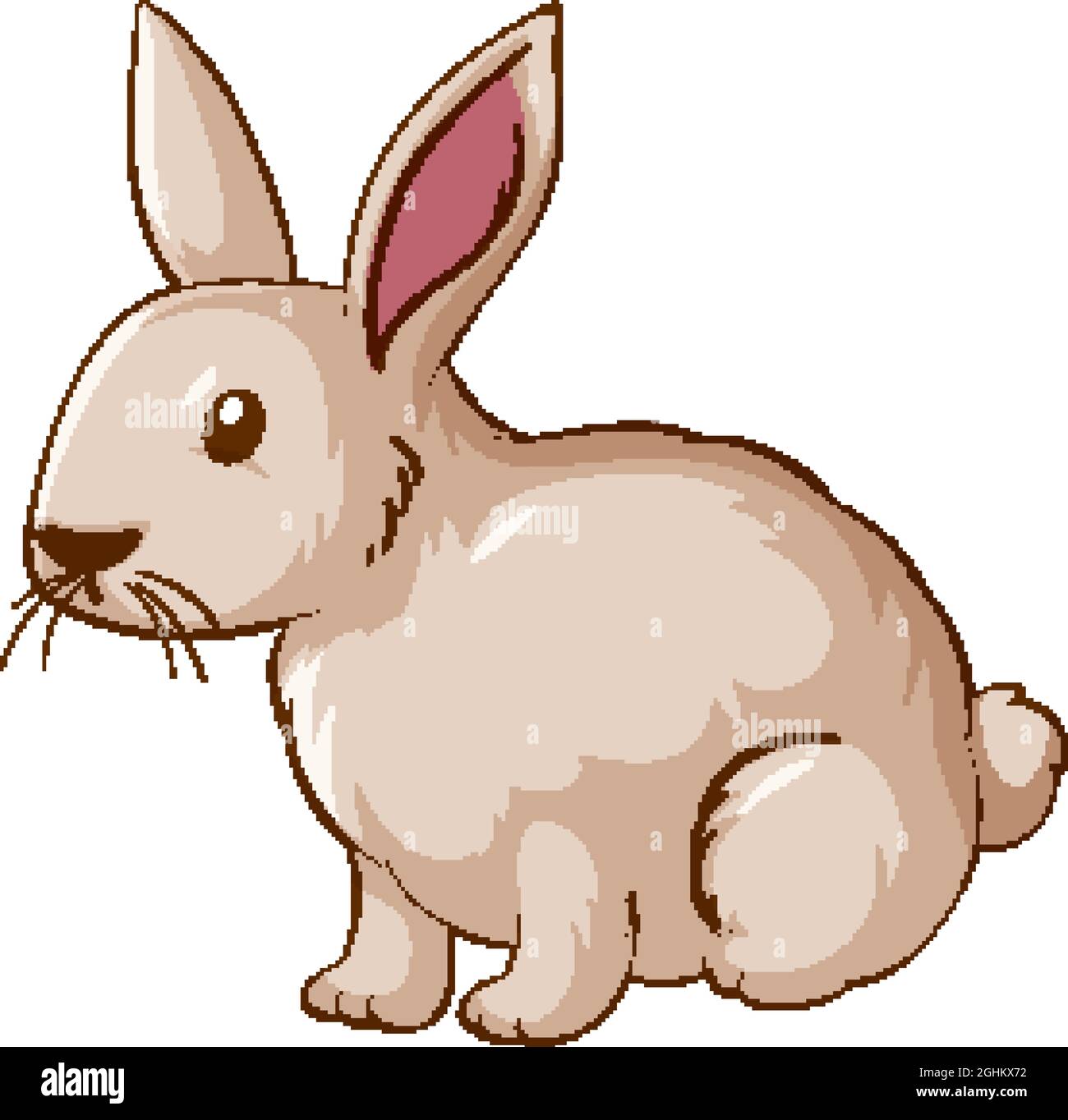 White rabbit cartoon on white background illustration Stock Vector ...