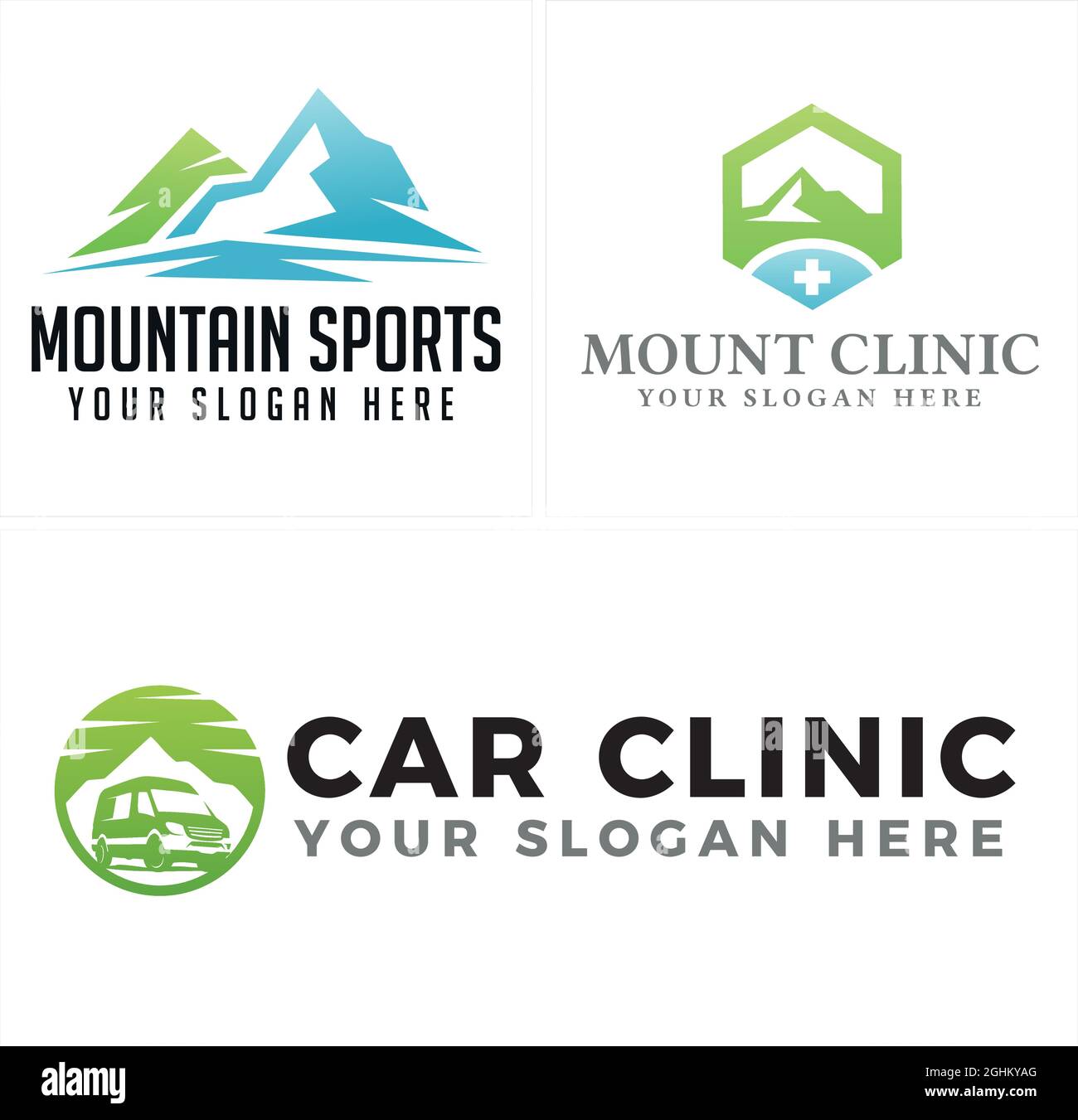 Sport training mountain medical cross car logo design Stock Vector ...
