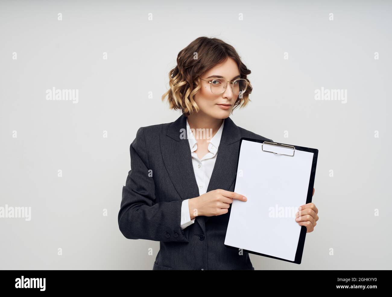 Business woman documents work official office manager Stock Photo - Alamy