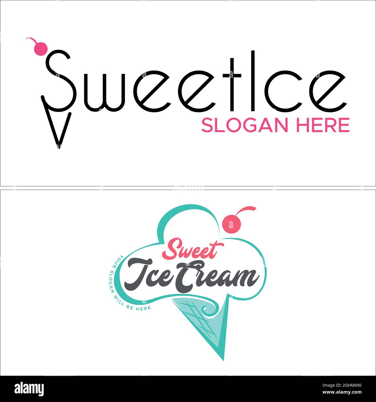 Homemade ice cream cone delicious logo design Stock Vector Image & Art ...