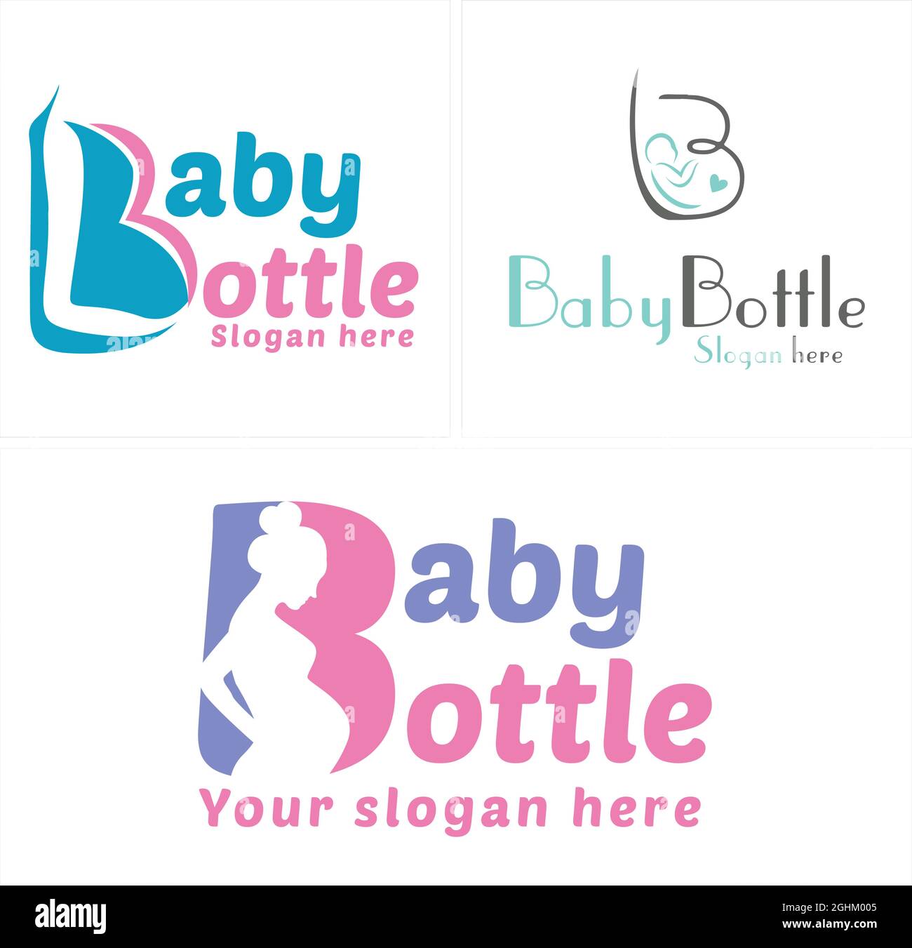 Childcare retail baby shop pregnant logo design Stock Vector Image ...