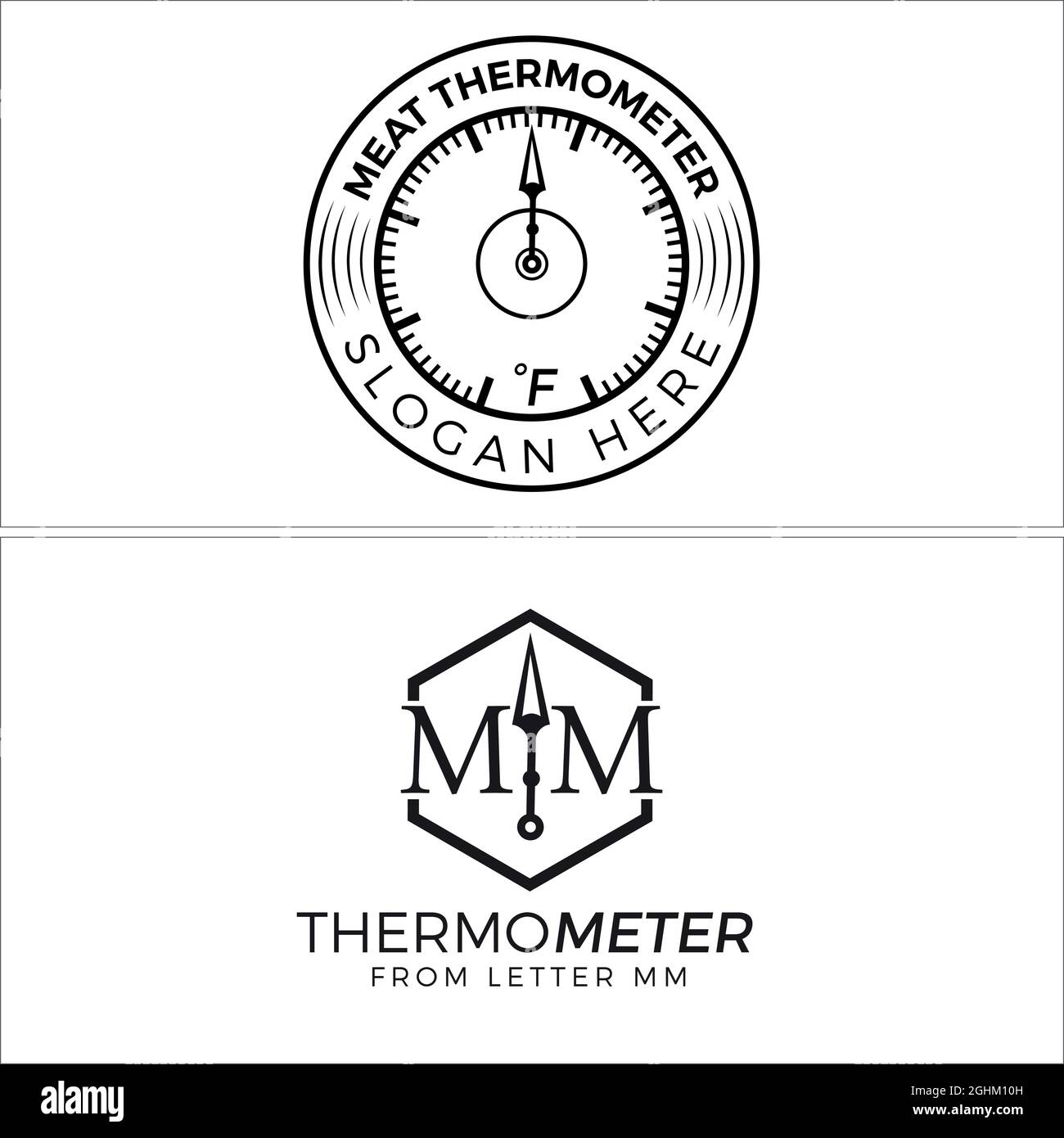 Grill thermometer logo Stock Vector Images - Alamy