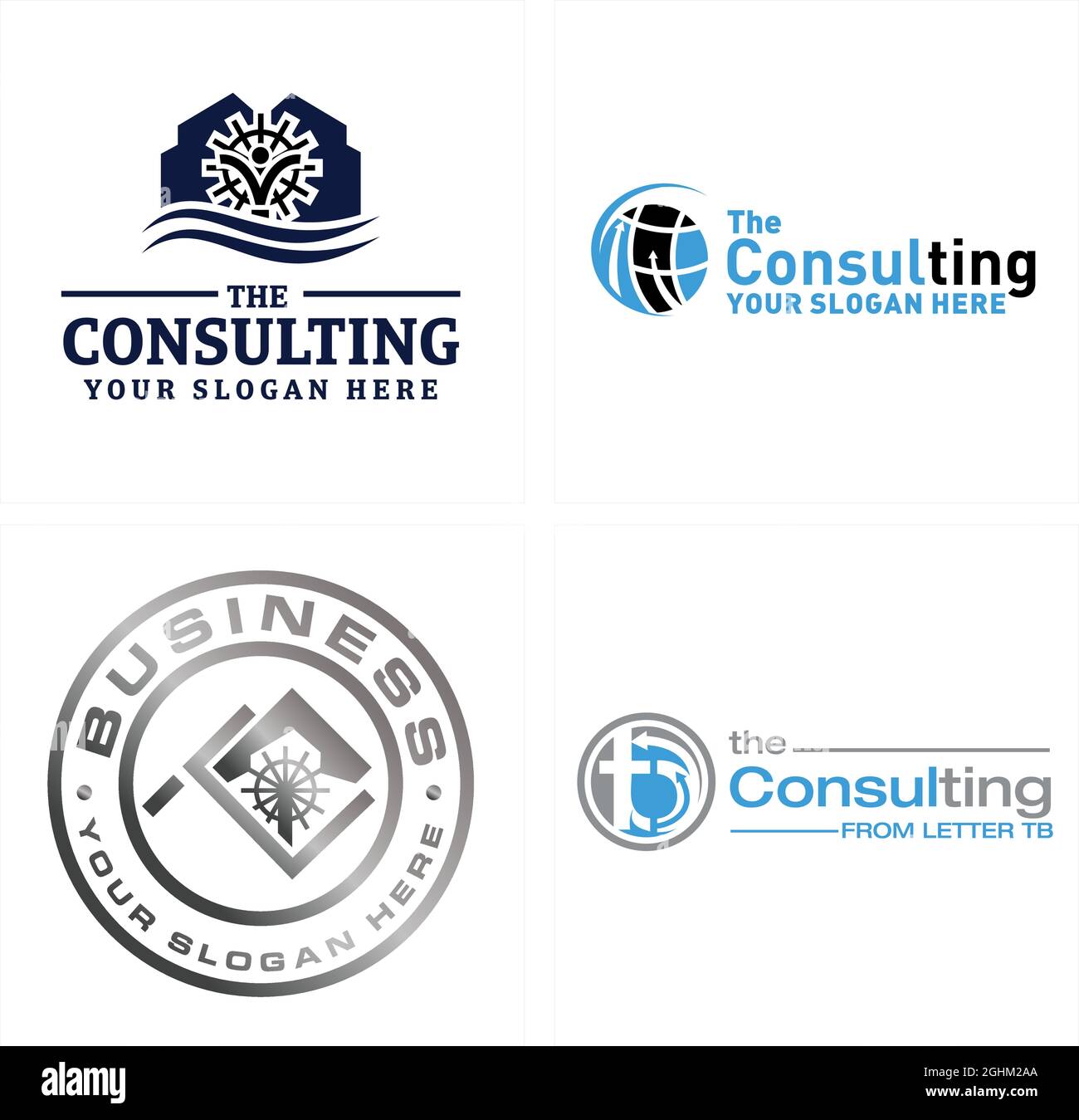 Consulting management entrepreneurial logo design Stock Vector Image ...
