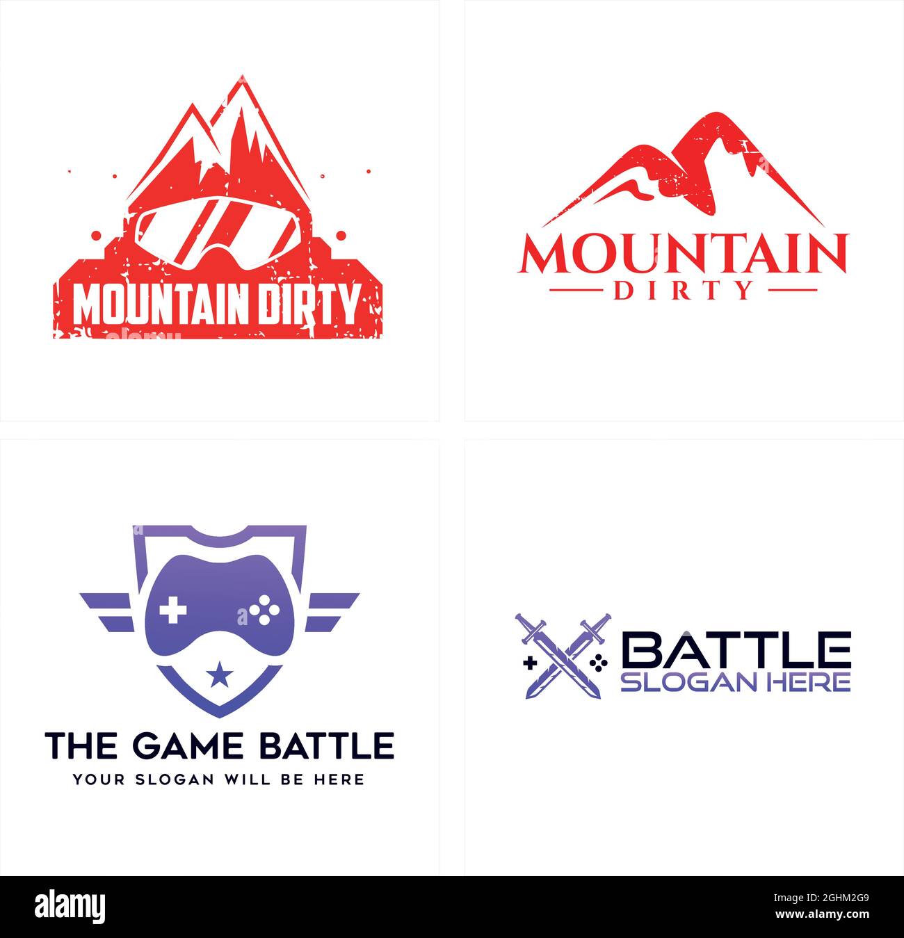 Game recreation joystick mountain adventures logo design Stock Vector ...
