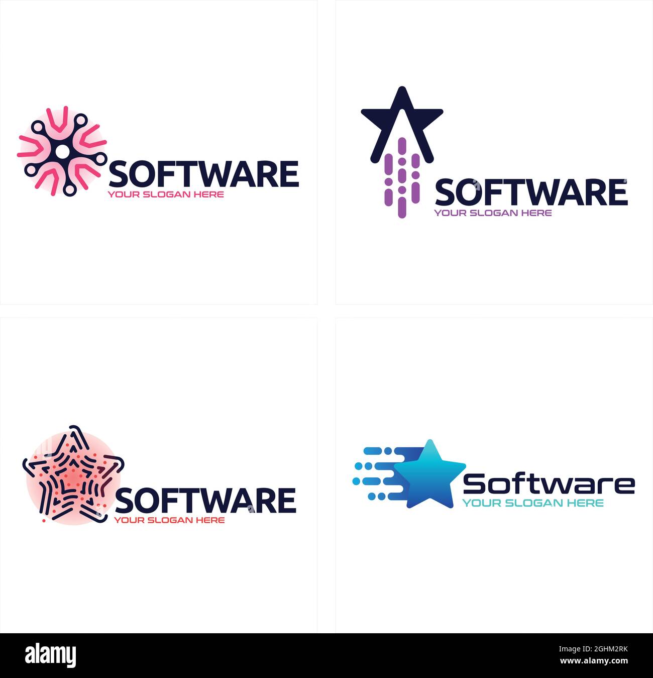 Technology software star tech circuit logo design Stock Vector Image ...