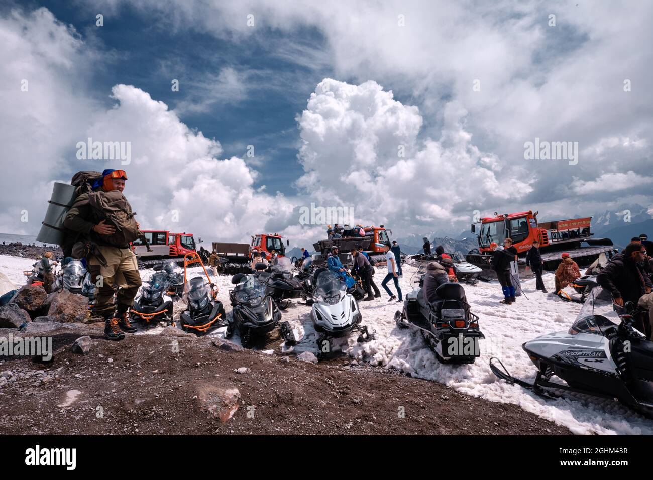 Elbrus, Kabardino-Balkaria, Russia - Sep 2021: Base camp on the ...